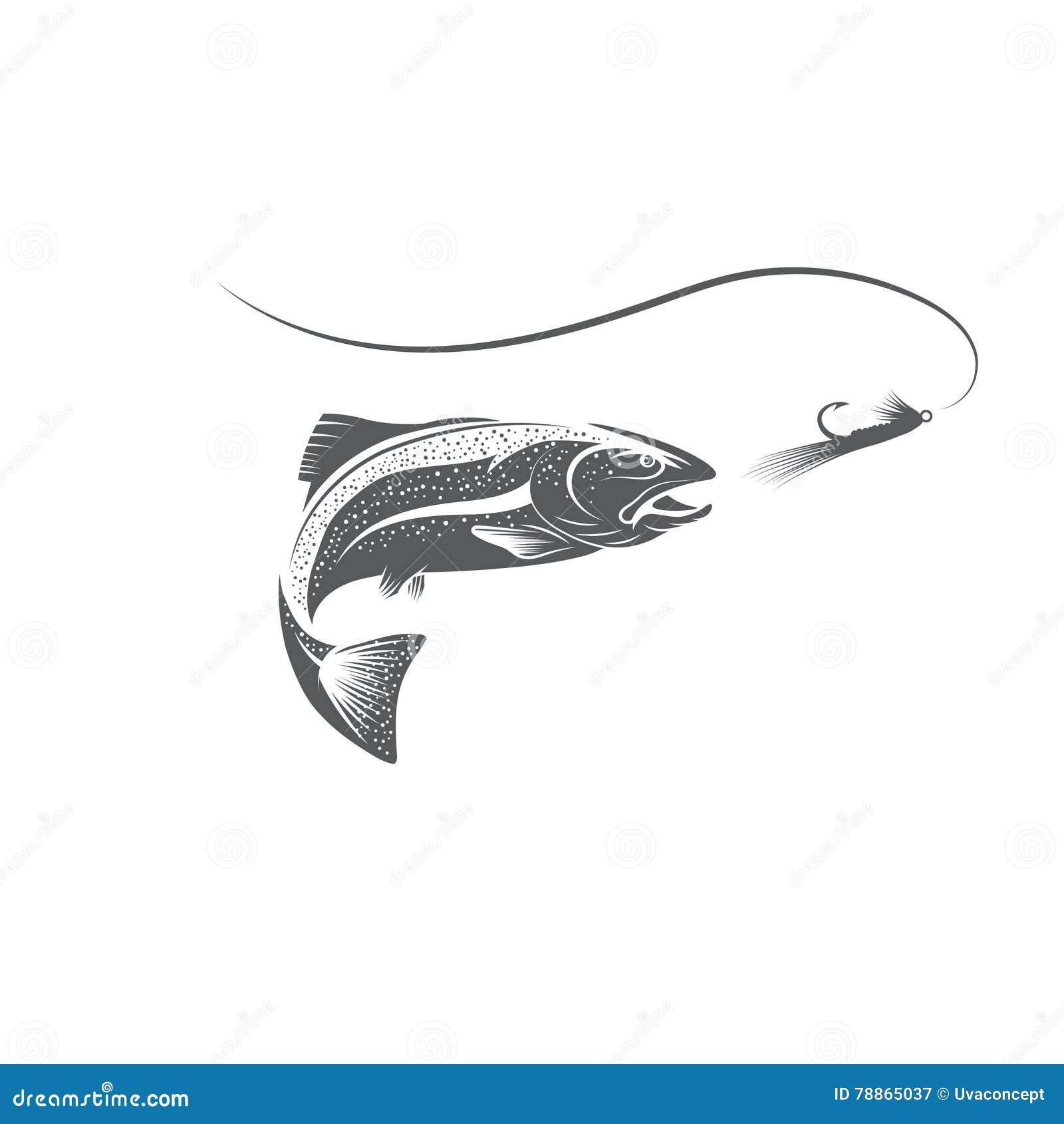 Trout Fish Icons Isolated On White Background. Design Element For Logo ...