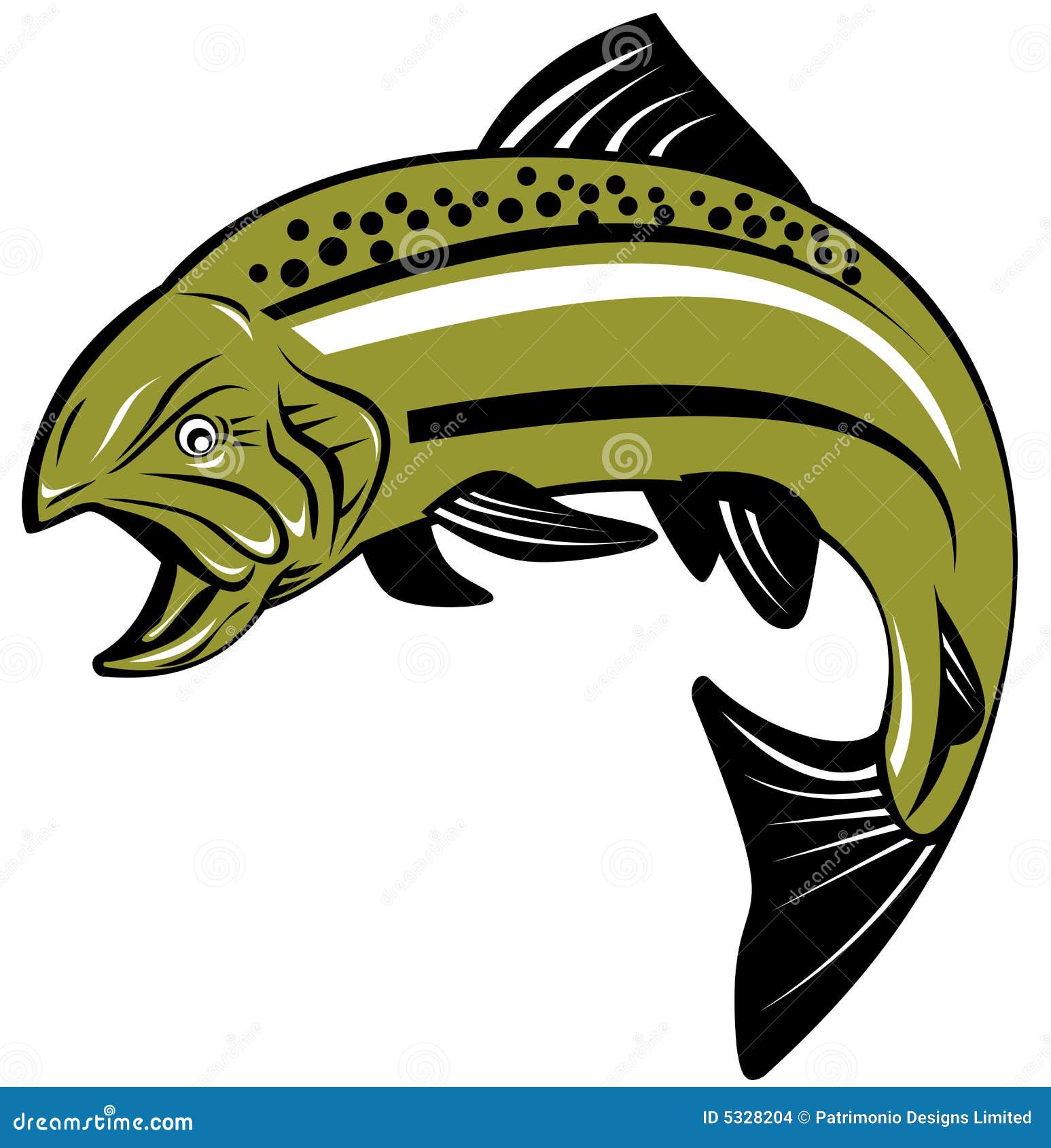 Trout Jumping Outline