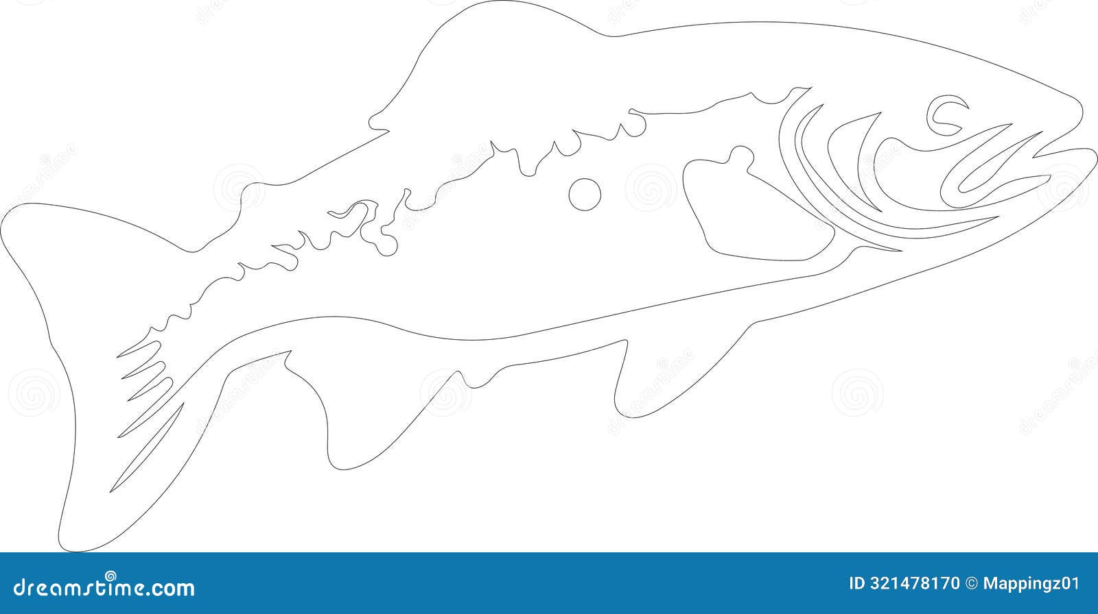 Trout Outline Silhouette Generative Ai Stock Vector - Illustration of ...