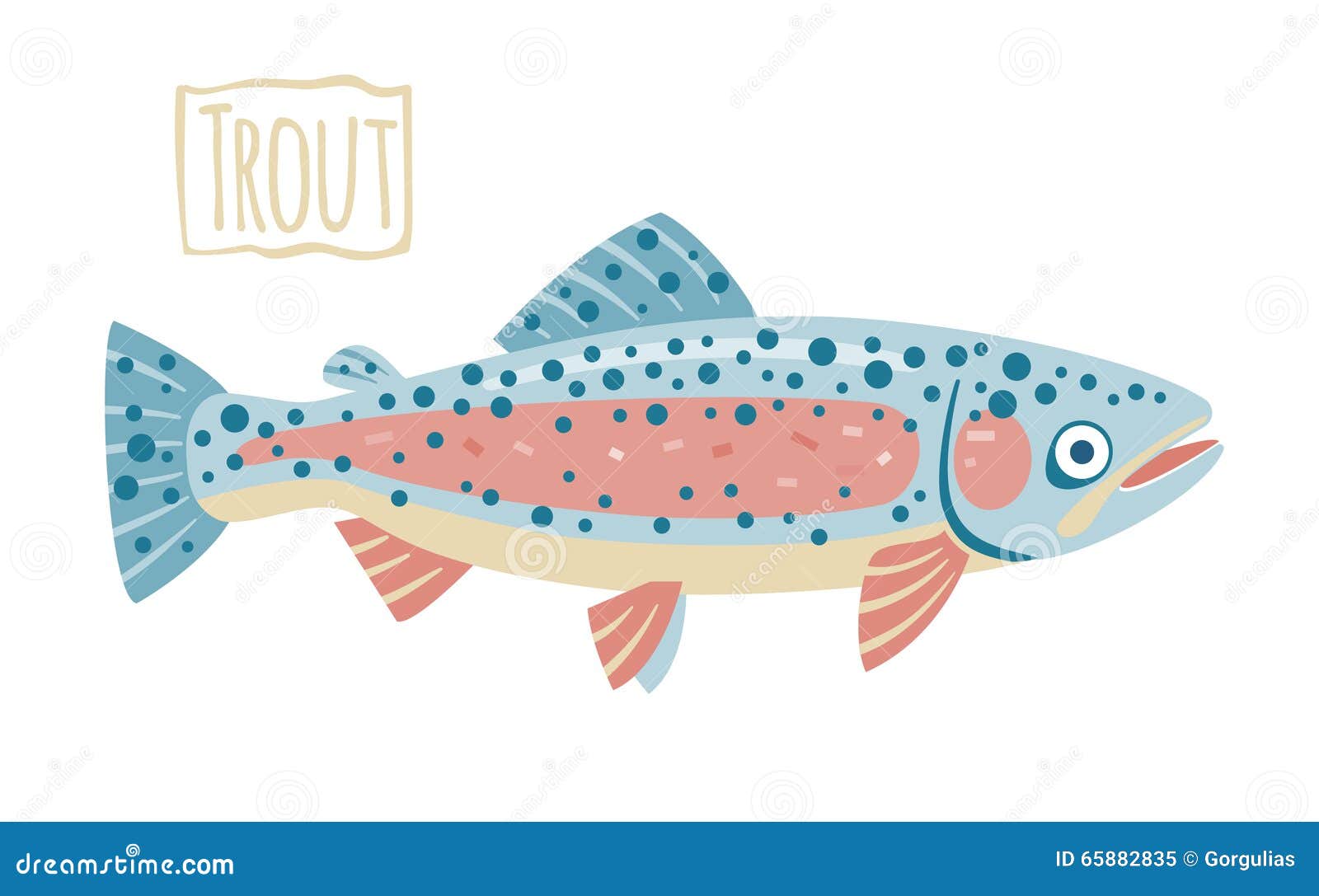 Trout, Vector Cartoon Illustration Stock Vector - Illustration of trout ...