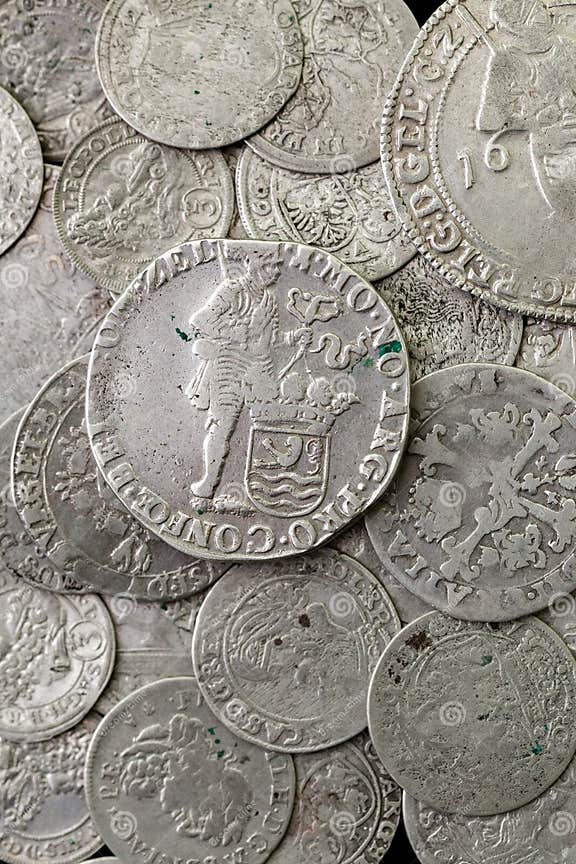Ancient Silver Medieval Coins Stock Photo - Image of kingdom, king ...