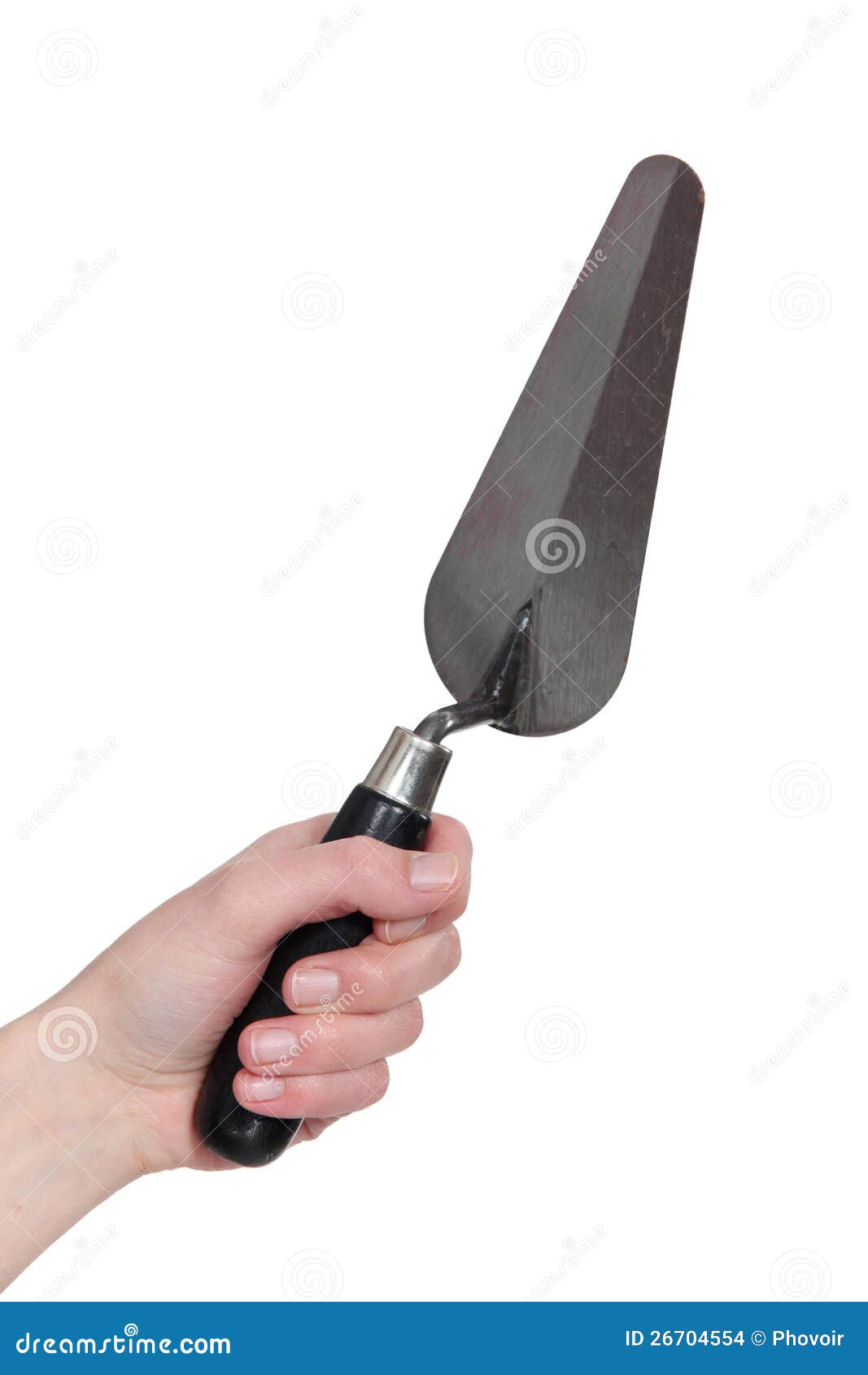 A trowel. stock photo. Image of centimeters, mason, holding - 26704554
