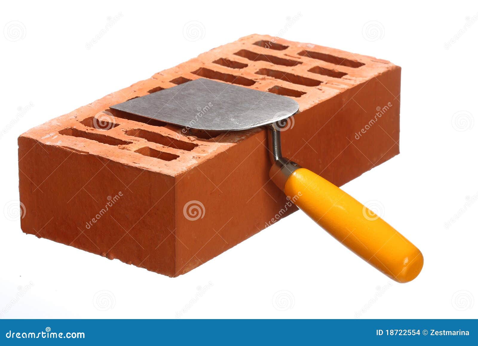 Trowel and a brick stock photo. Image of plastering, plaster - 18722554