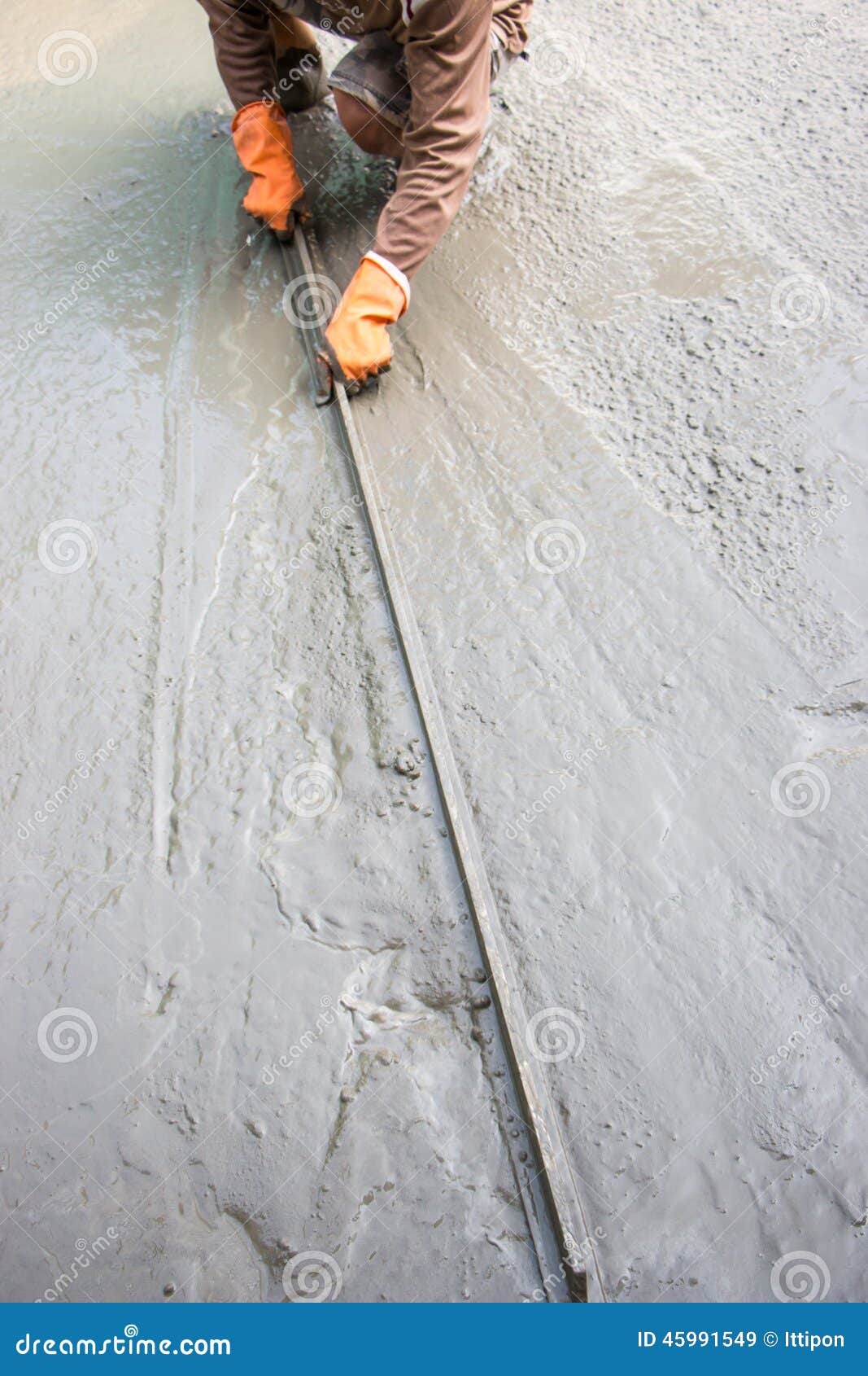Trowel on fresh concrete stock image. Image of concrete - 45991549