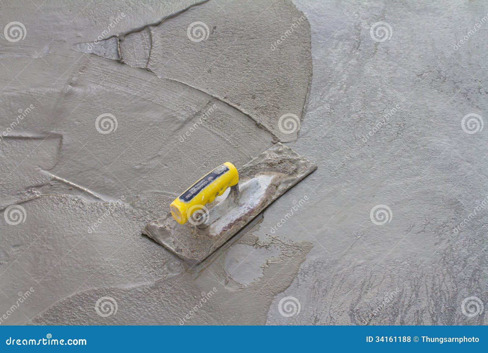 Trowel on Fresh Concrete on Construction Site Stock Photo - Image of ...