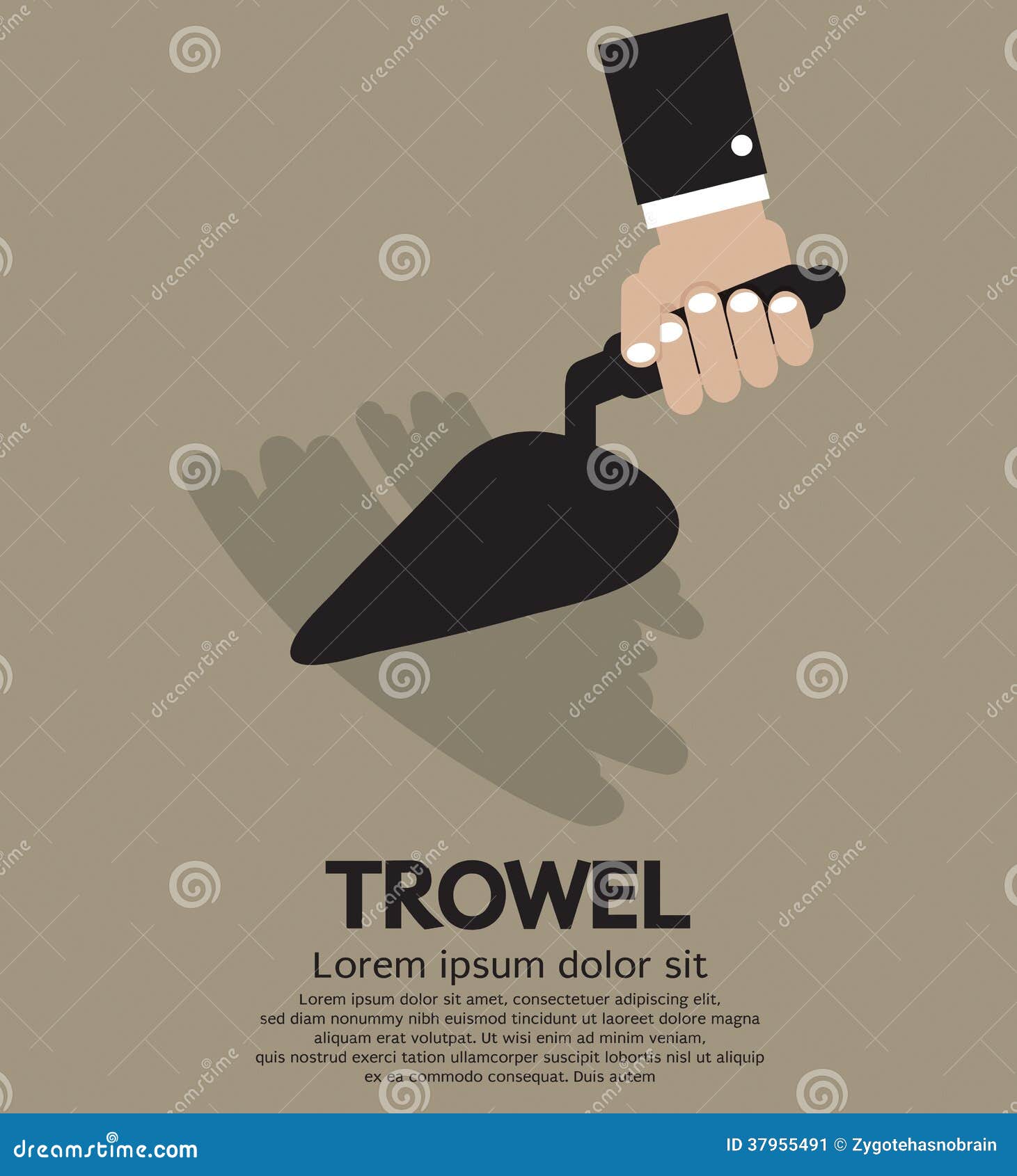 Trowel. stock vector. Illustration of masonry, design - 37955491