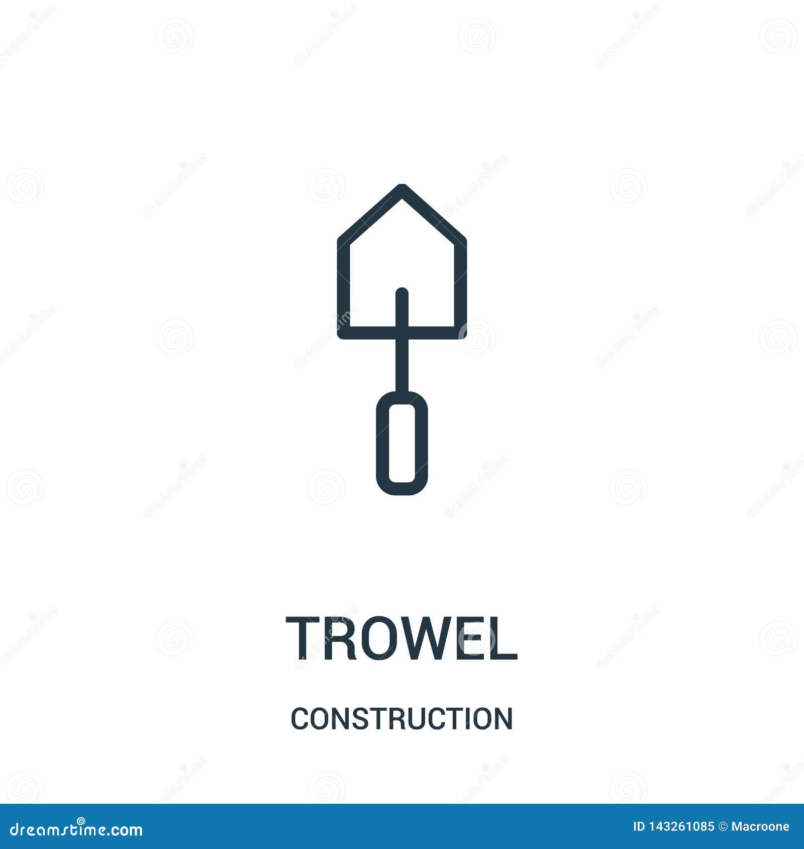 Trowel Icon Vector from Construction Collection. Thin Line Trowel ...