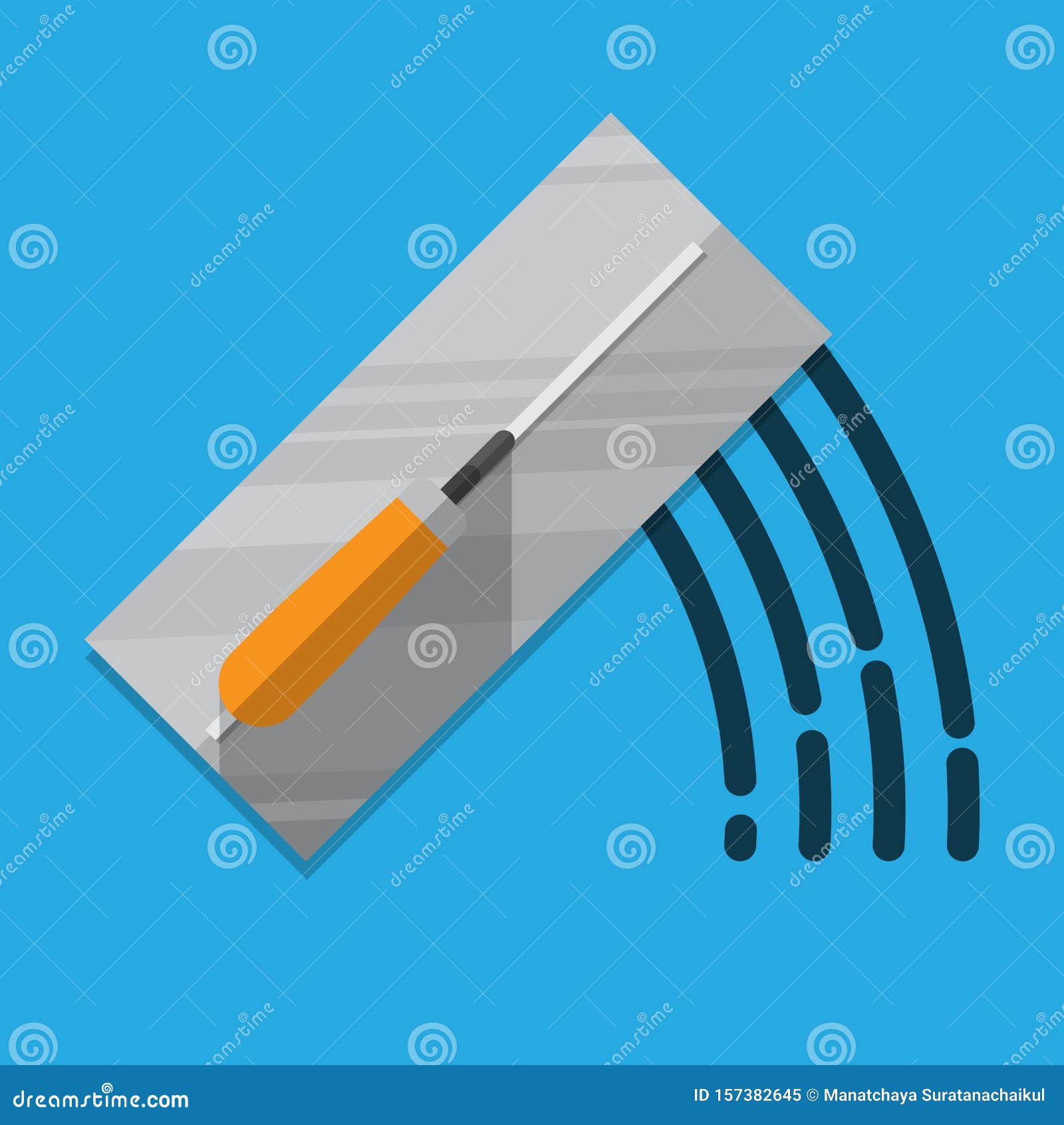 Trowel icon. stock vector. Illustration of design, equipment - 157382645