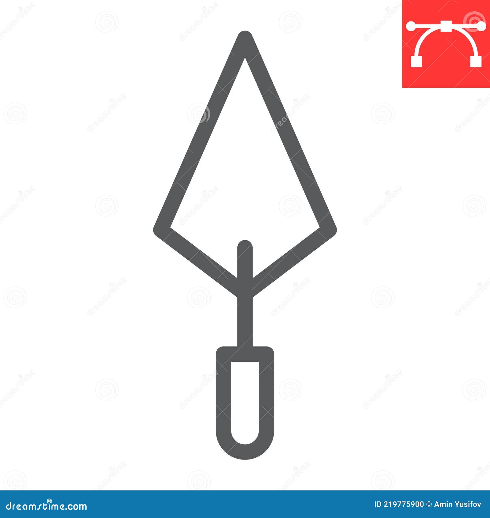 Trowel line icon stock vector. Illustration of plastering - 219775900