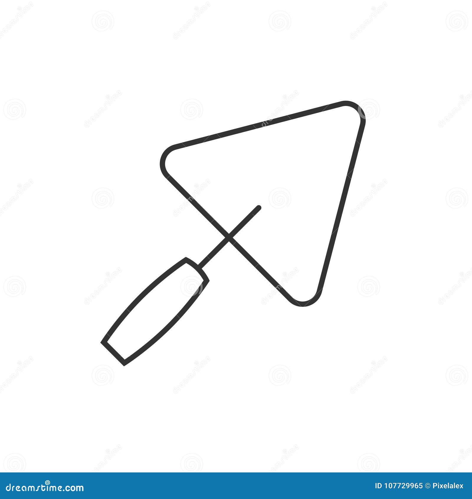 Trowel outline icon stock vector. Illustration of spatula - 107729965