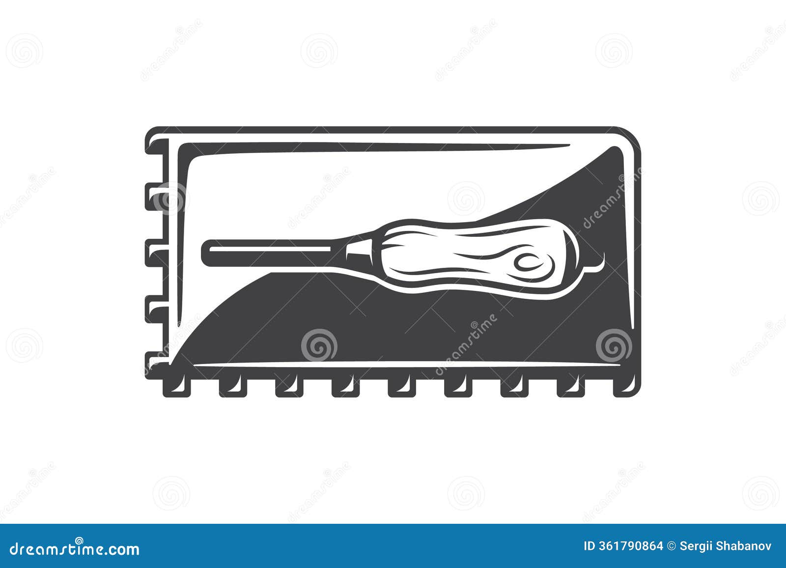 Rectangular Spatula On An Isolated Background. Construction Tools As A ...