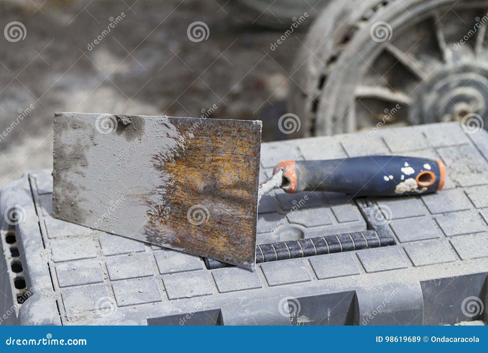 Applying cement stock image. Image of builder, industry - 98619689