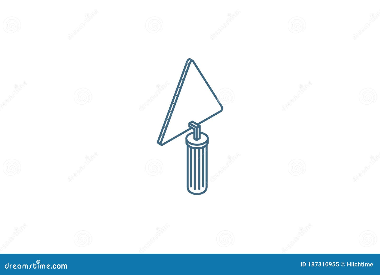 Trowel Tool Isometric Icon. 3d Line Art Technical Drawing. Editable ...