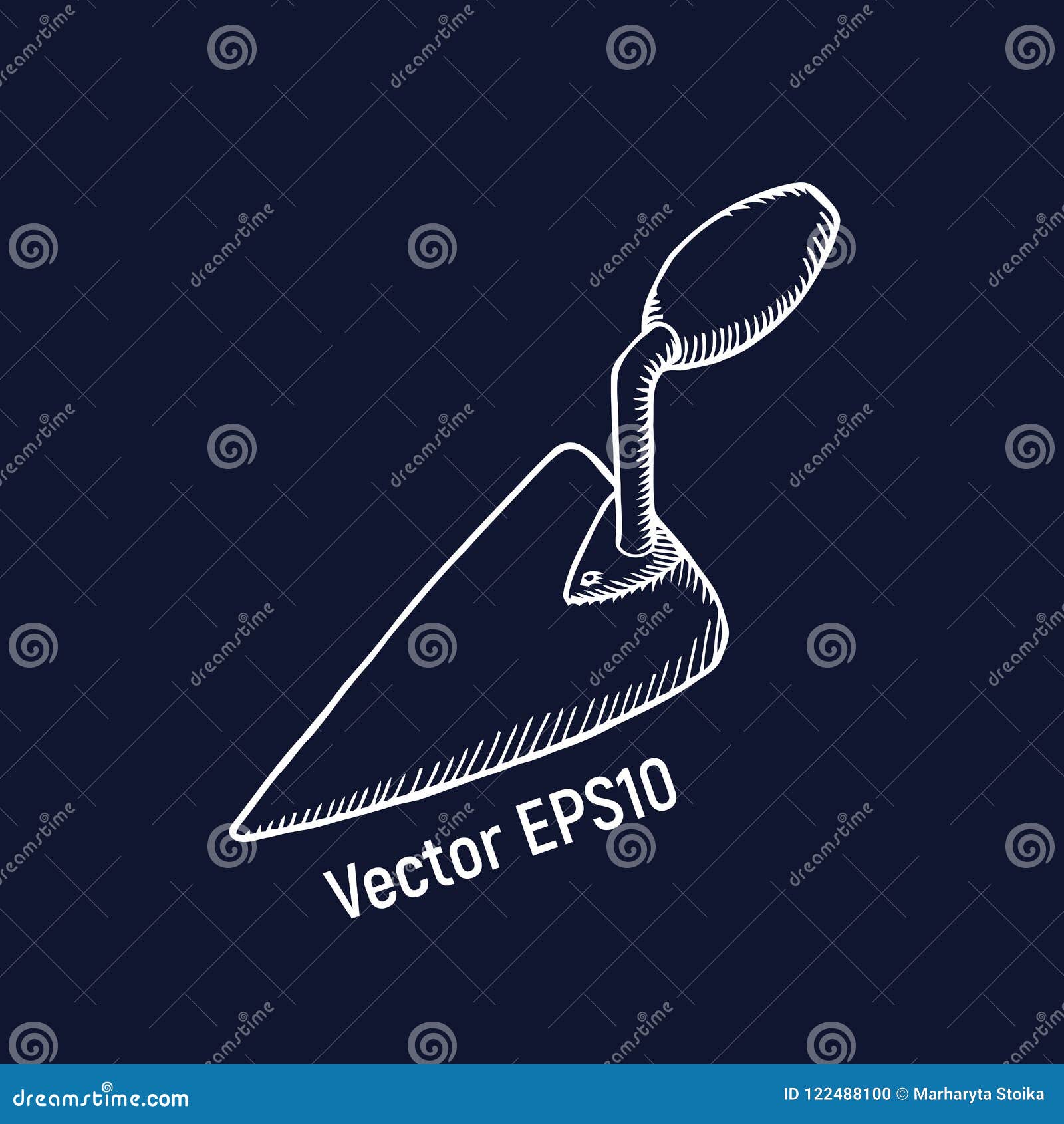 Trowel Vector Illustration. Stock Vector - Illustration of isolated ...