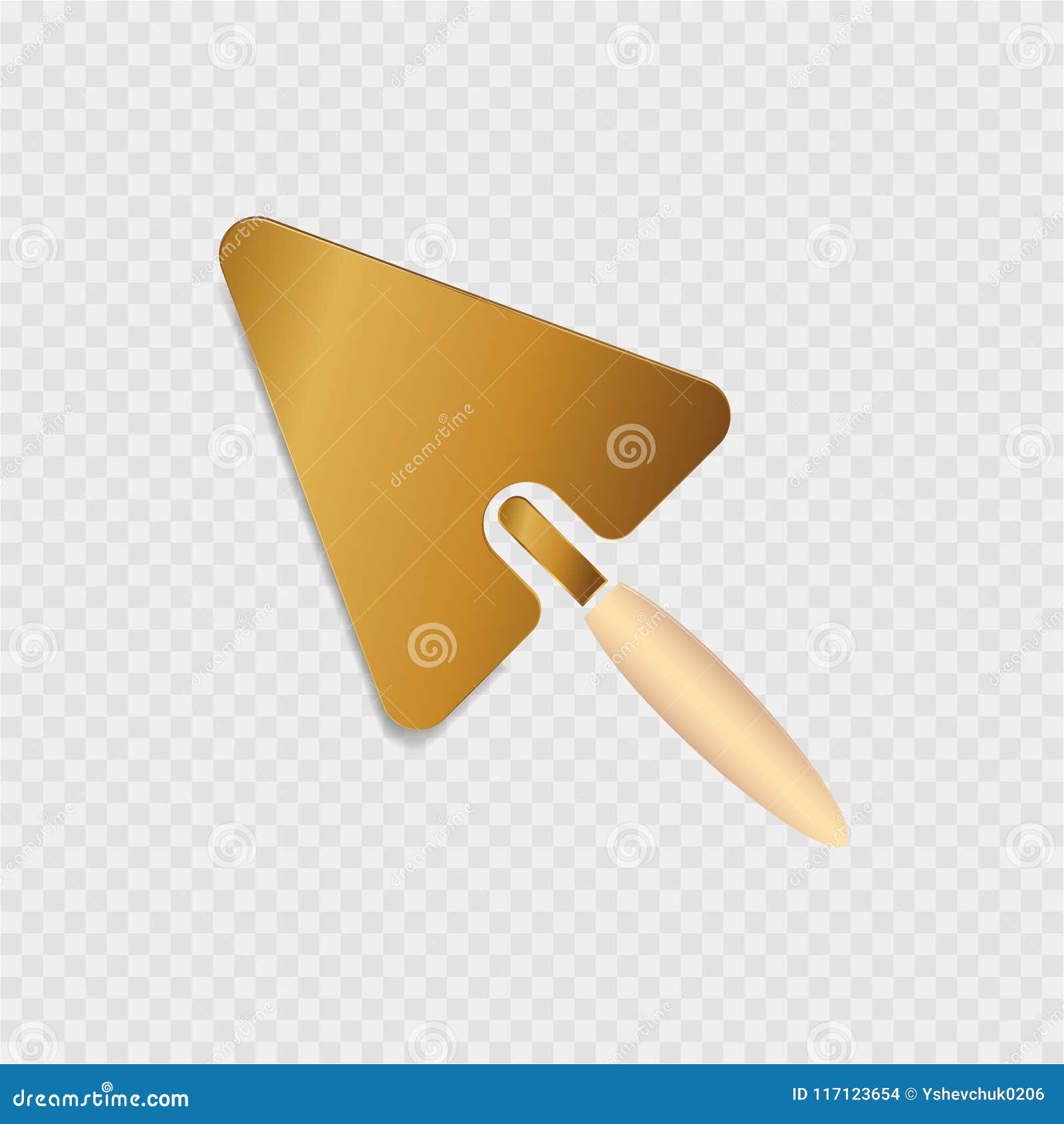 Trowel With A Yellow Handle. Vector Illustration On White Background ...