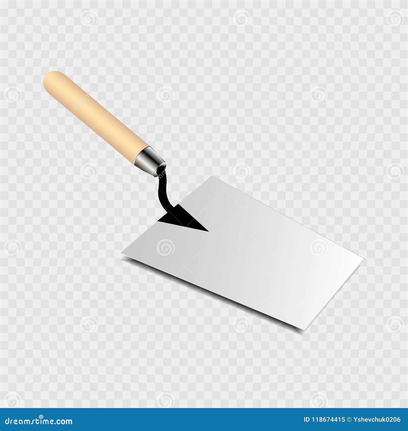 Trowel With A Yellow Handle. Vector Illustration On White Background ...