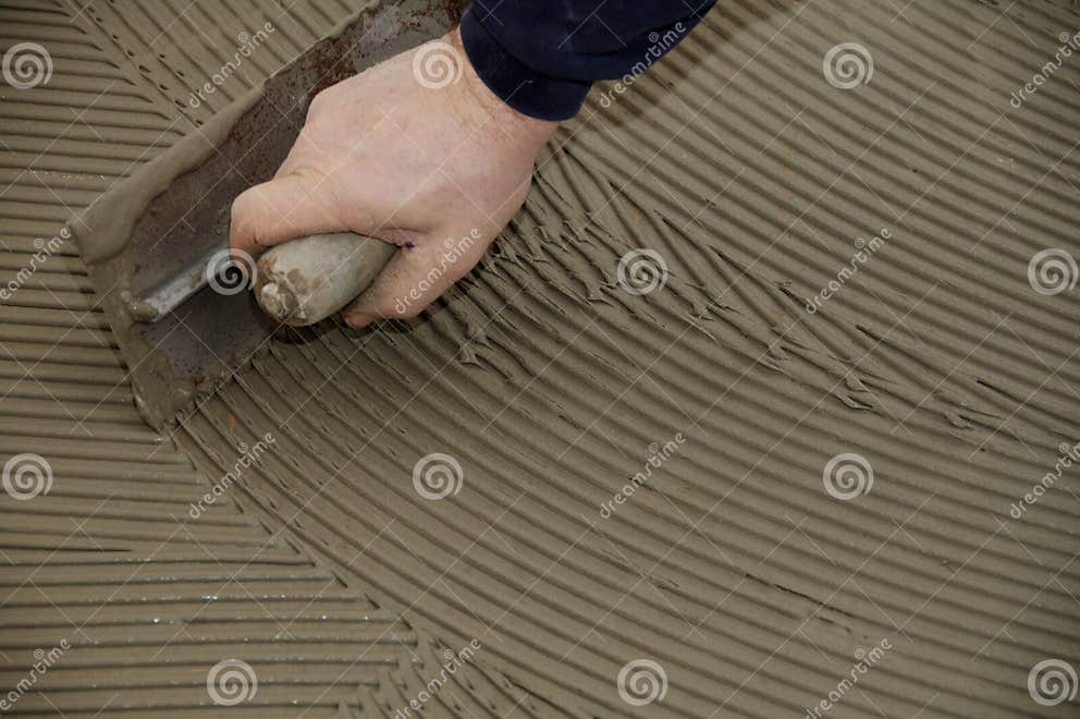Troweling stock image. Image of ceramic, grout, tile, installing - 7707527