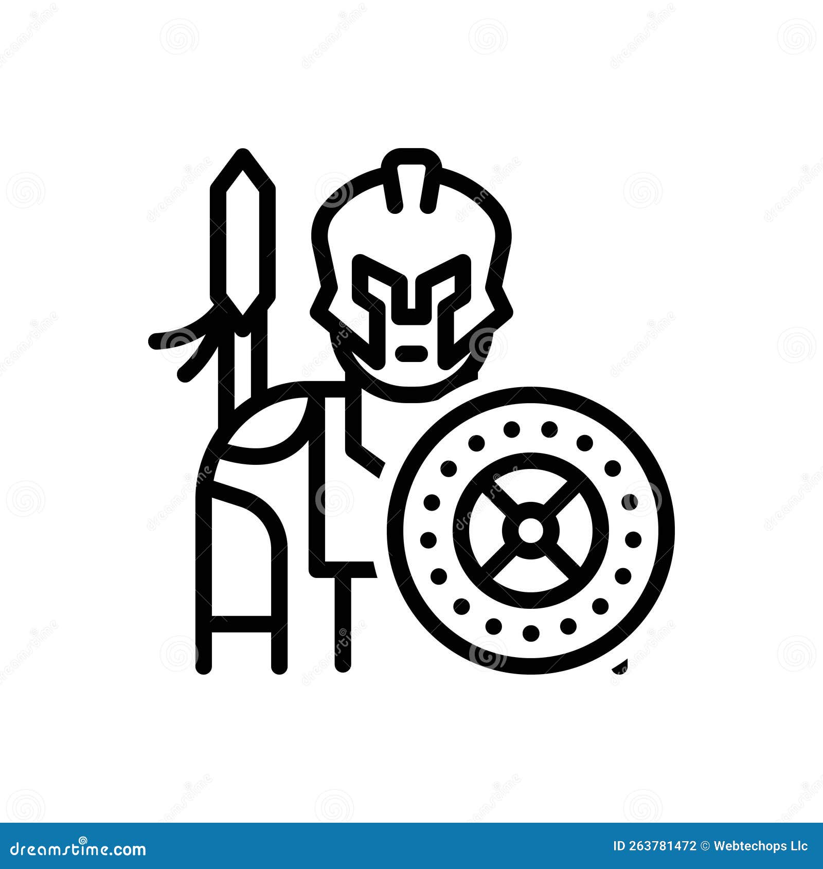 Black Line Icon for Troy, Warrior and Sparta Stock Vector ...