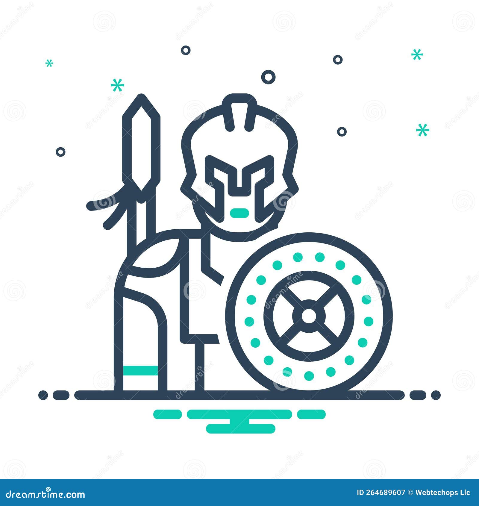 Spartan Spear Throw Attack Vector Illustration | CartoonDealer.com ...