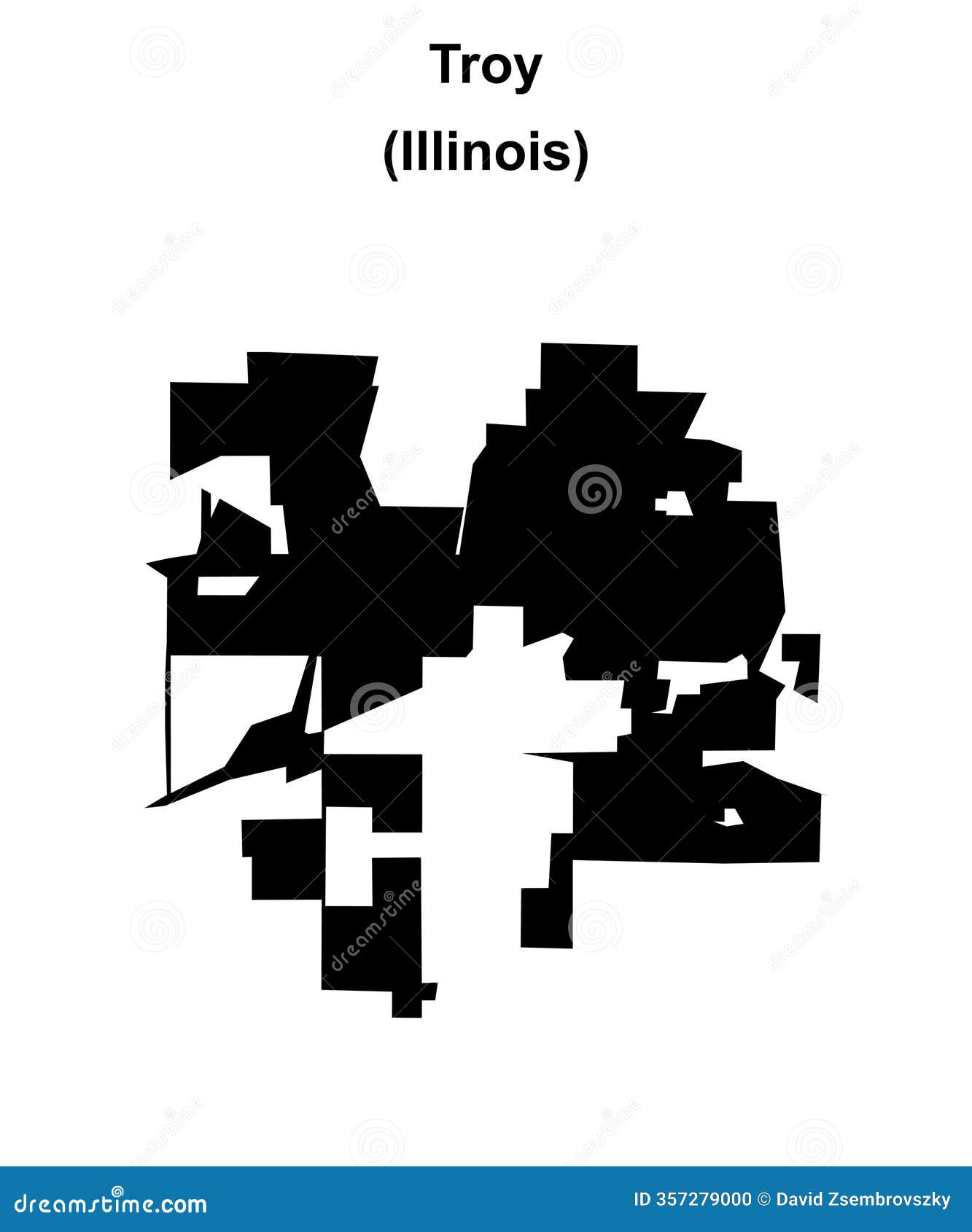 Troy Outline Map Vector Illustration | CartoonDealer.com #357490466