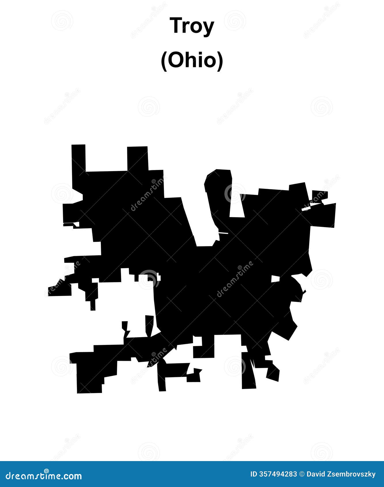 Troy Outline Map Vector Illustration | CartoonDealer.com #357490466