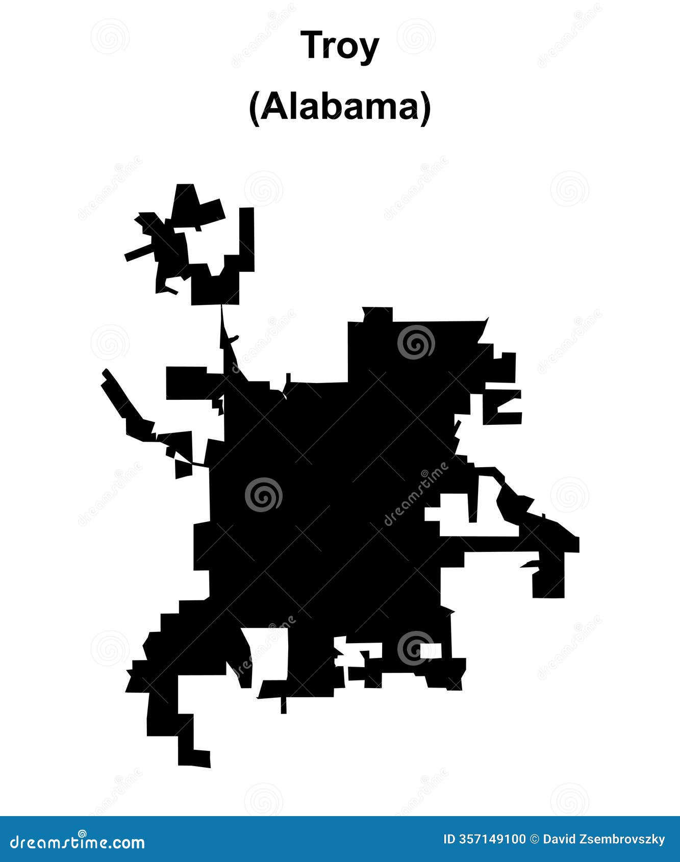 Troy Outline Map Vector Illustration | CartoonDealer.com #357149100