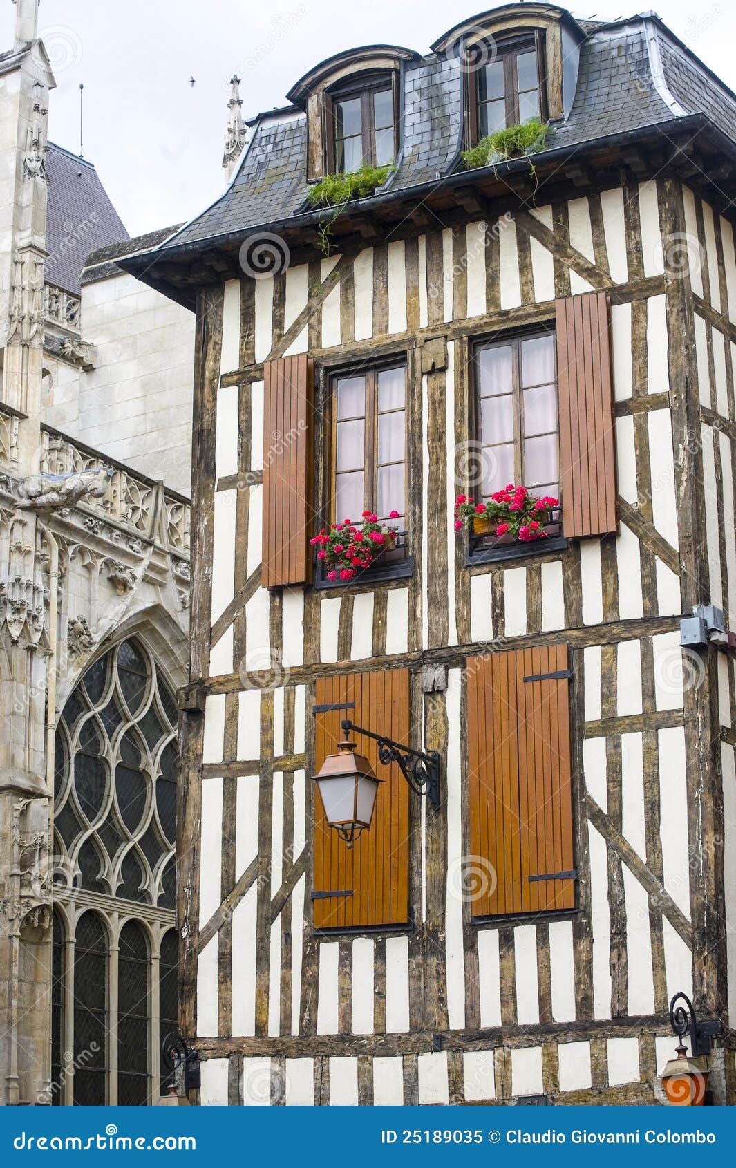 Troyes stock image. Image of exterior, vertical, ancient - 25189035