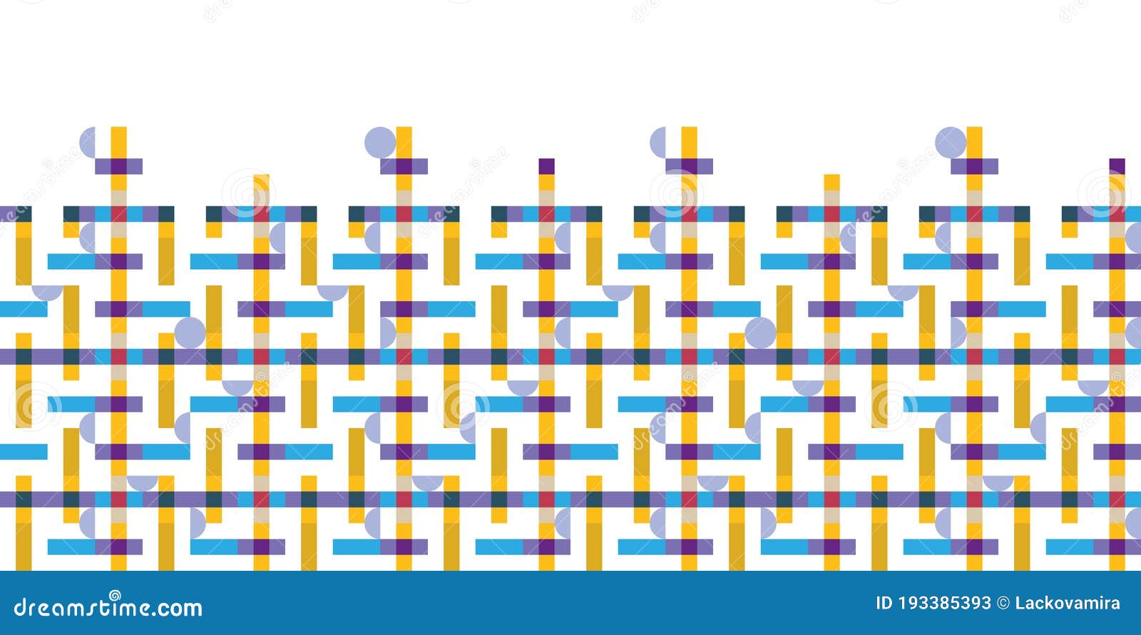 Modern Playful Checked Horizontal Pattern Border with Tiled Circular ...