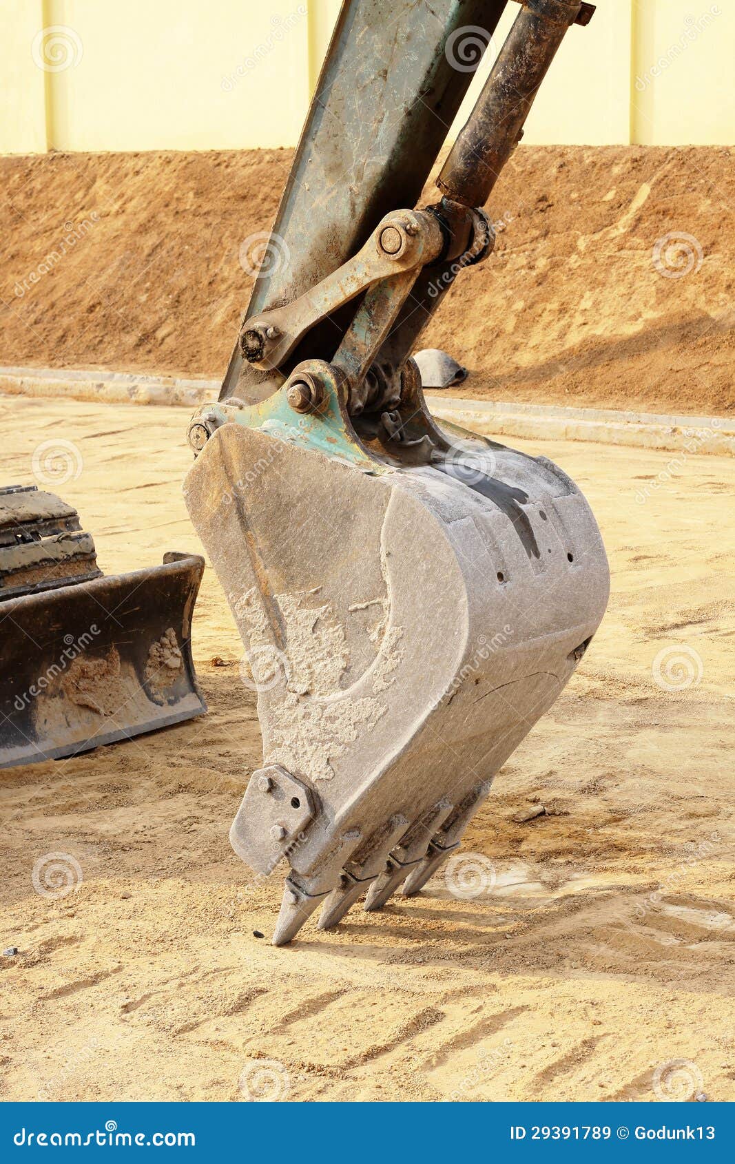 Backhoe In Construction Tasks Of A Road. Preparation Of The Land For ...
