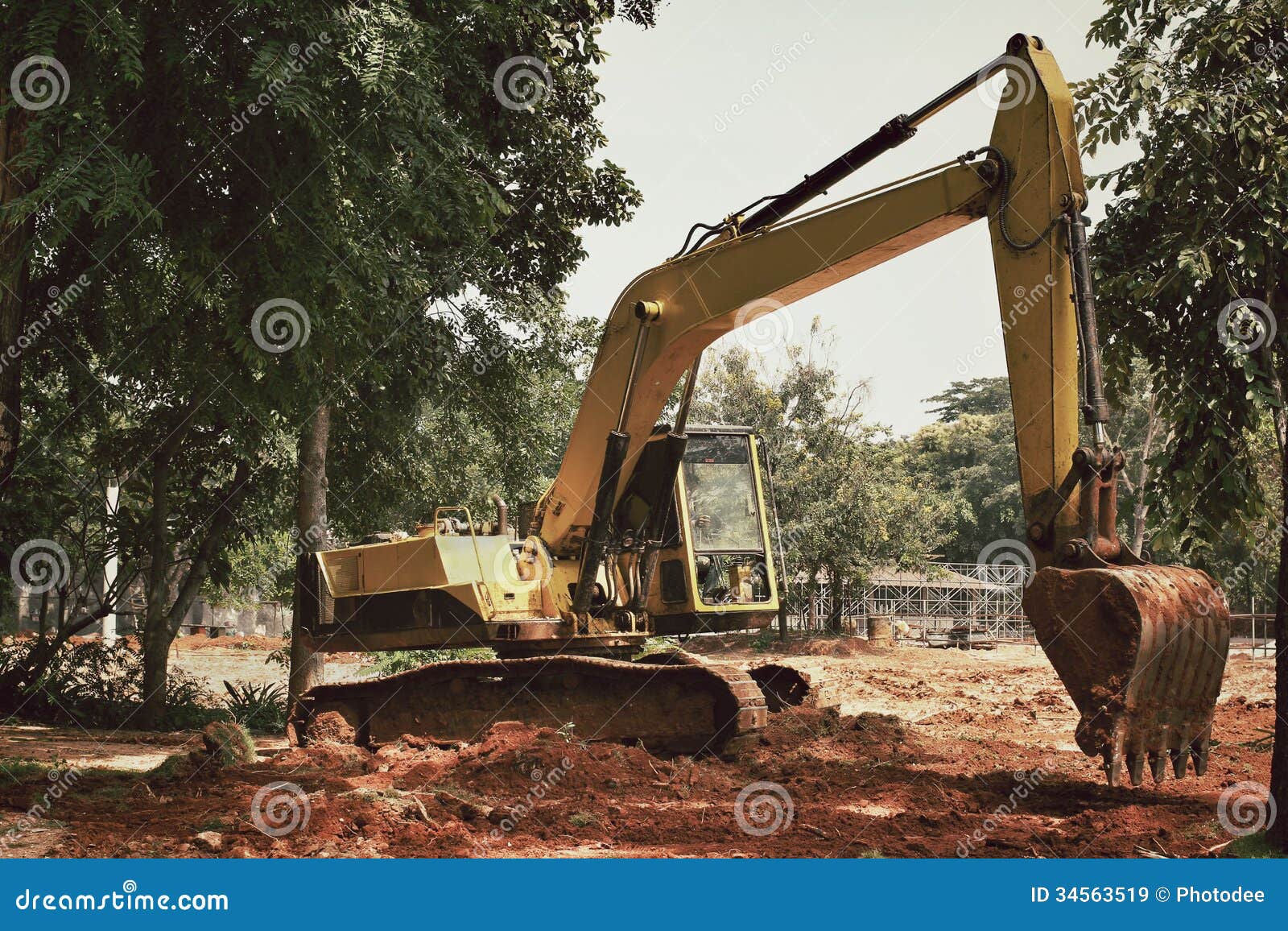 Truck backhoe stock image. Image of contractor, dark - 34563519