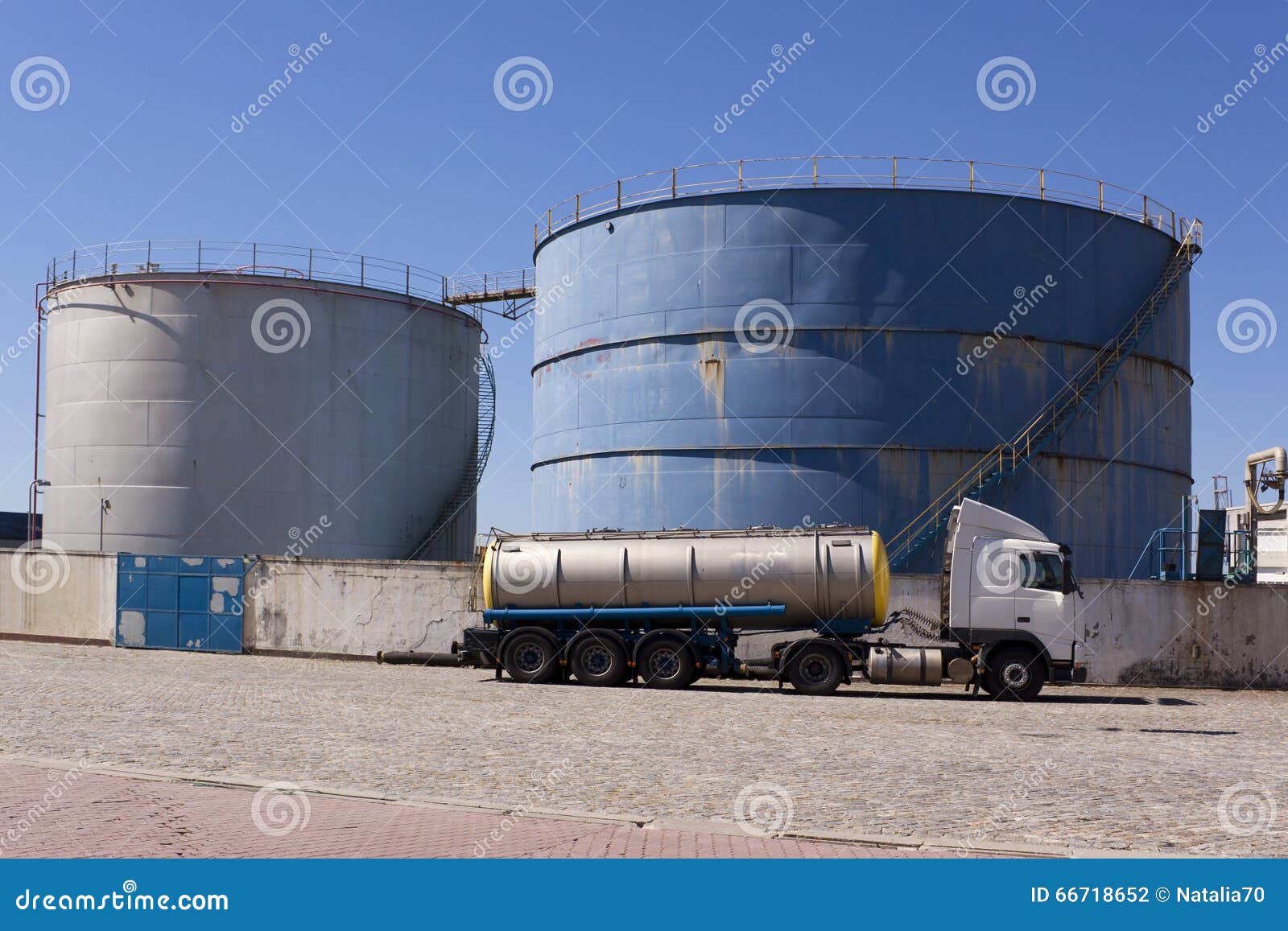 Truck and a Big Cistern stock photo. Image of container - 66718652