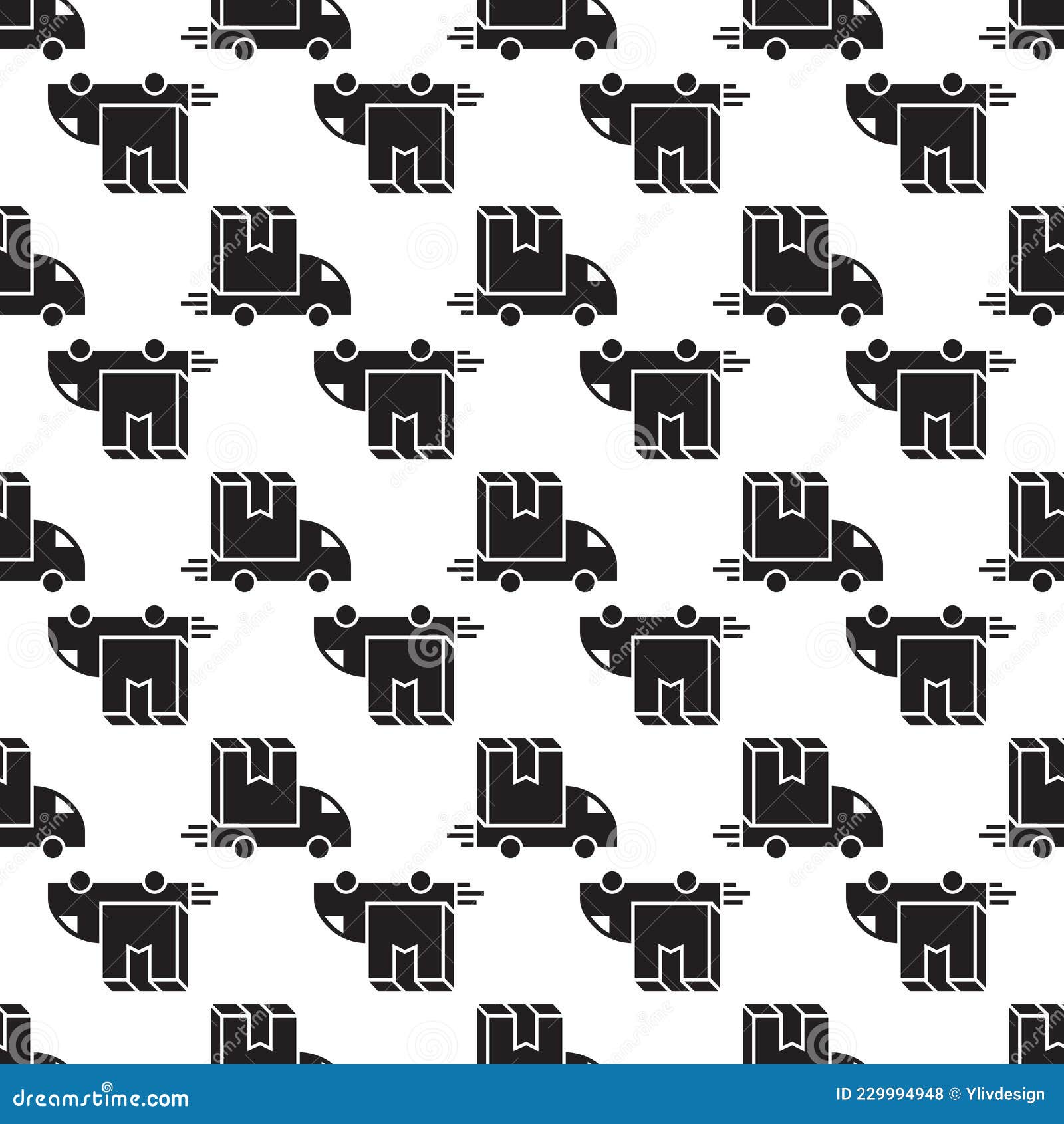 Truck Box Delivery Pattern Seamless Vector Stock Vector - Illustration ...