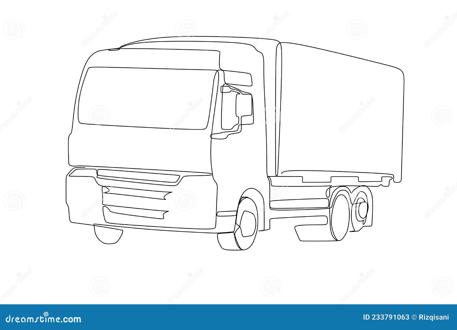 Truck Box for Goods Transportation Continuous One Line Drawing Stock ...