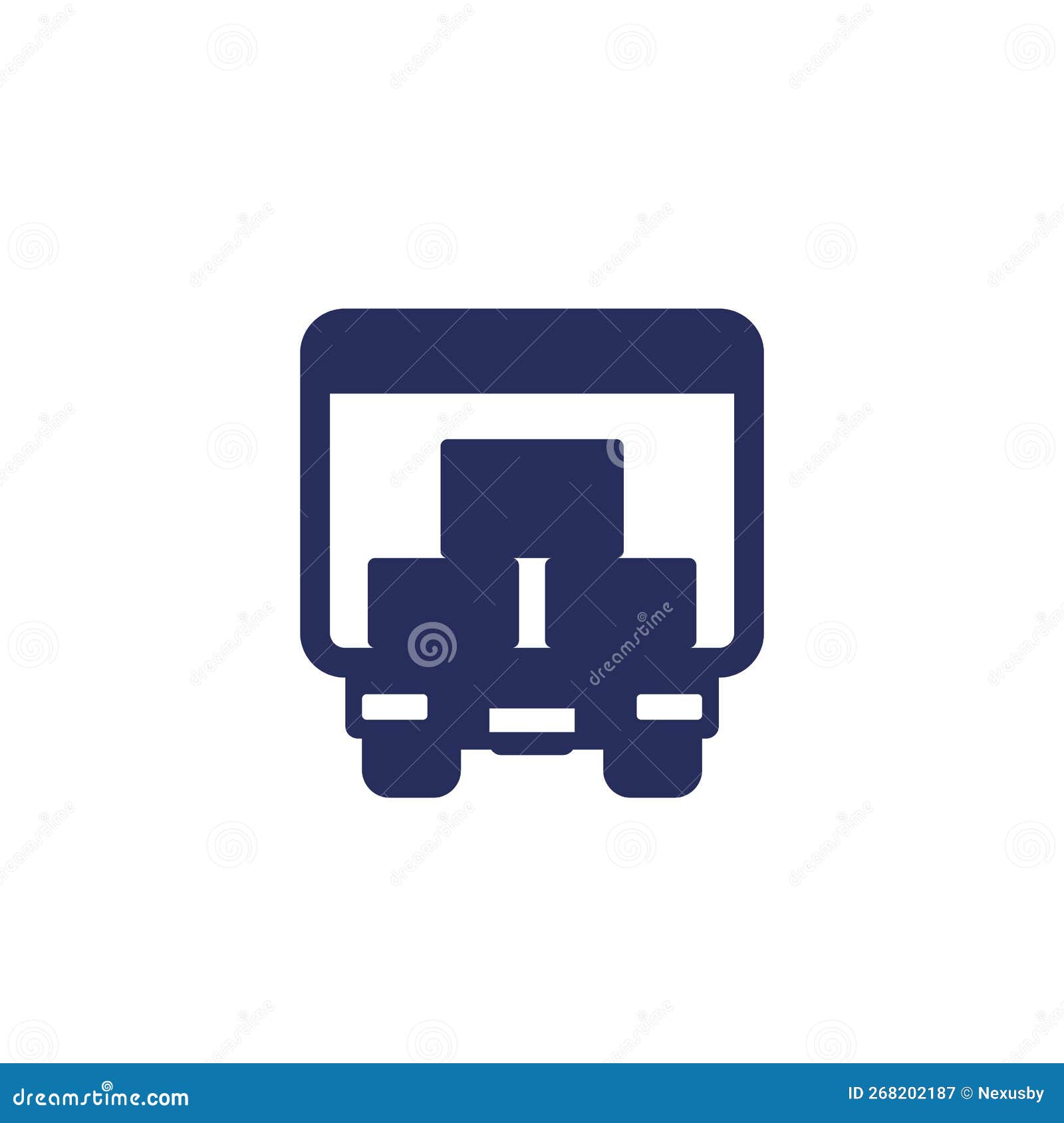 Truck with Boxes Icon on White, Back View Stock Vector - Illustration ...