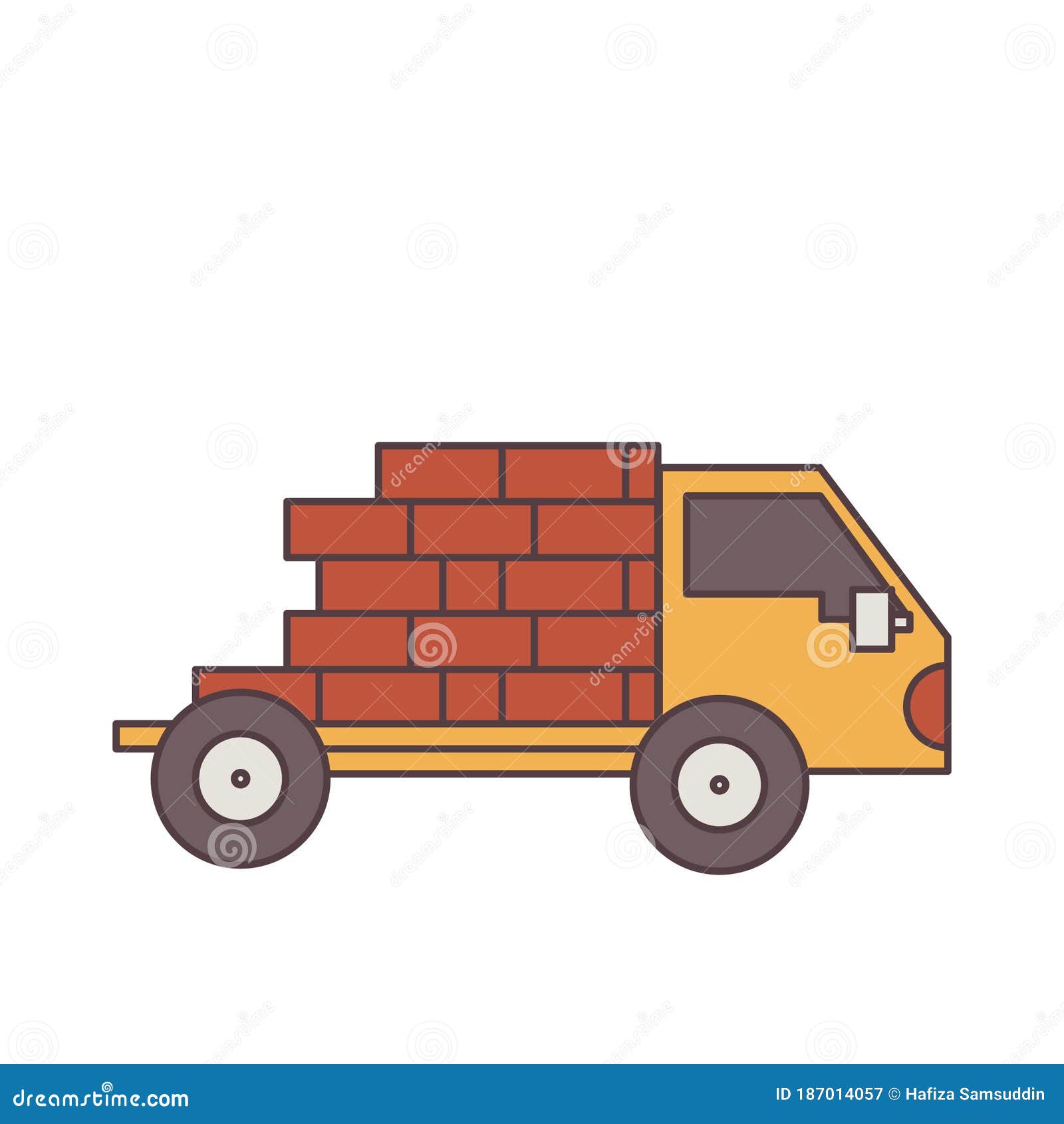 Truck with Bricks. Vector Illustration Decorative Design Stock Vector ...
