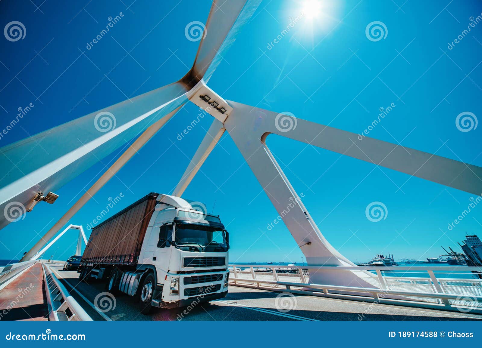 Truck on a bridge stock photo. Image of heavy, truck - 189174588