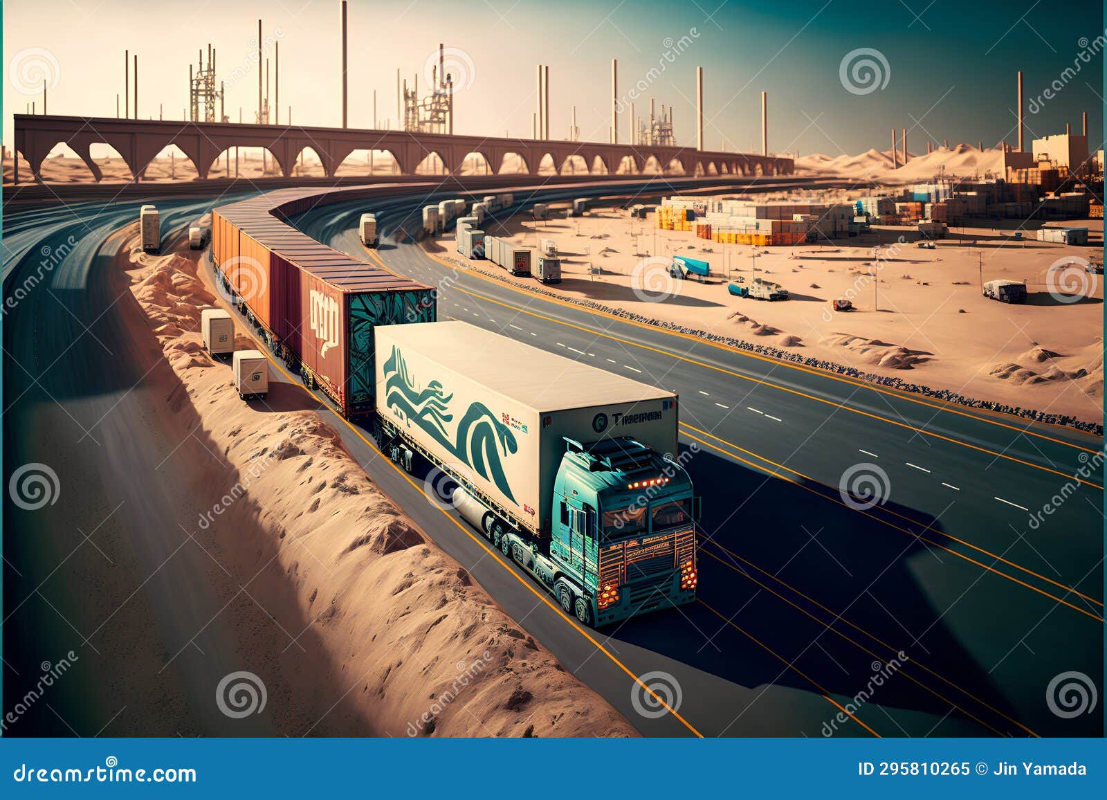 Truck with Cargo on the Highway. Cargo Transportation Concept Stock ...
