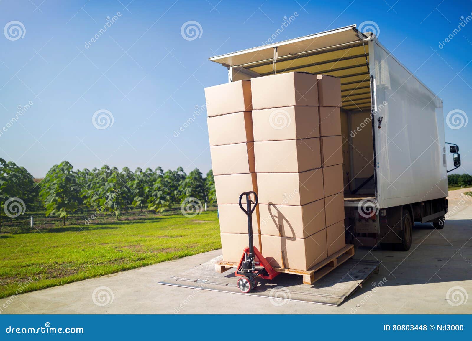 Truck Carrying Cargo for Export Stock Photo - Image of shipping ...