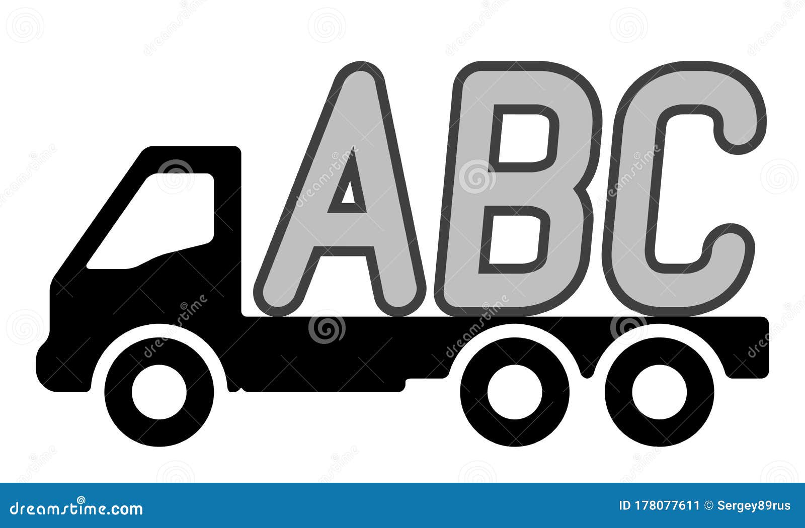 A Truck is Carrying Letters. Vector Illustration. Stock Vector ...