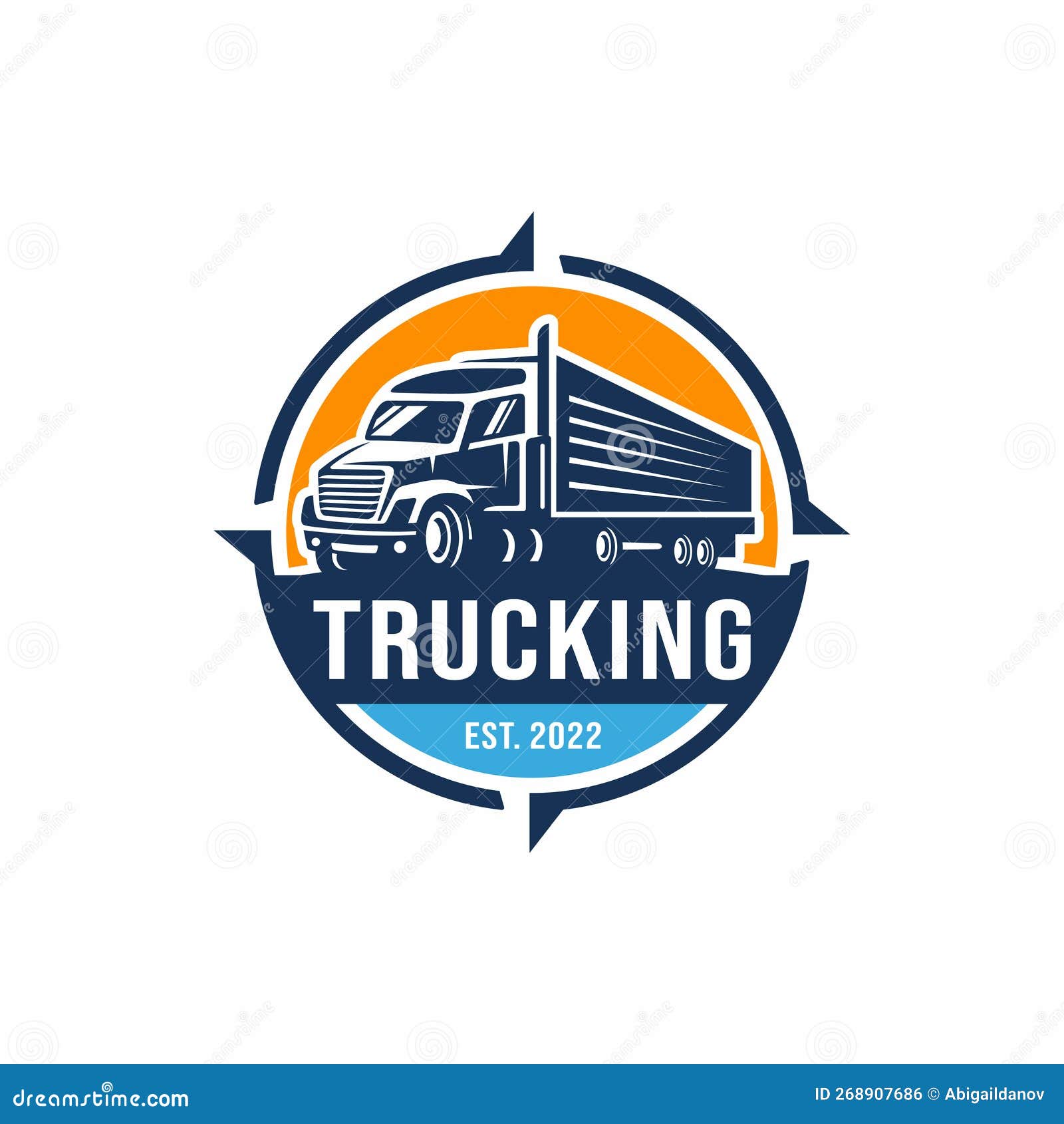 Truck emblem logo design stock vector. Illustration of logistics ...