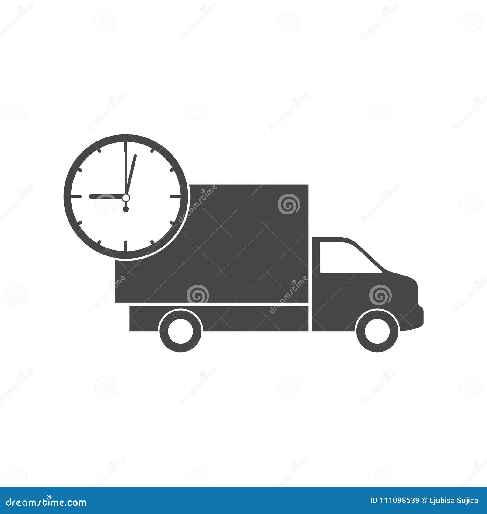 Truck with Clock, Fast Delivery Icon Stock Vector - Illustration of ...