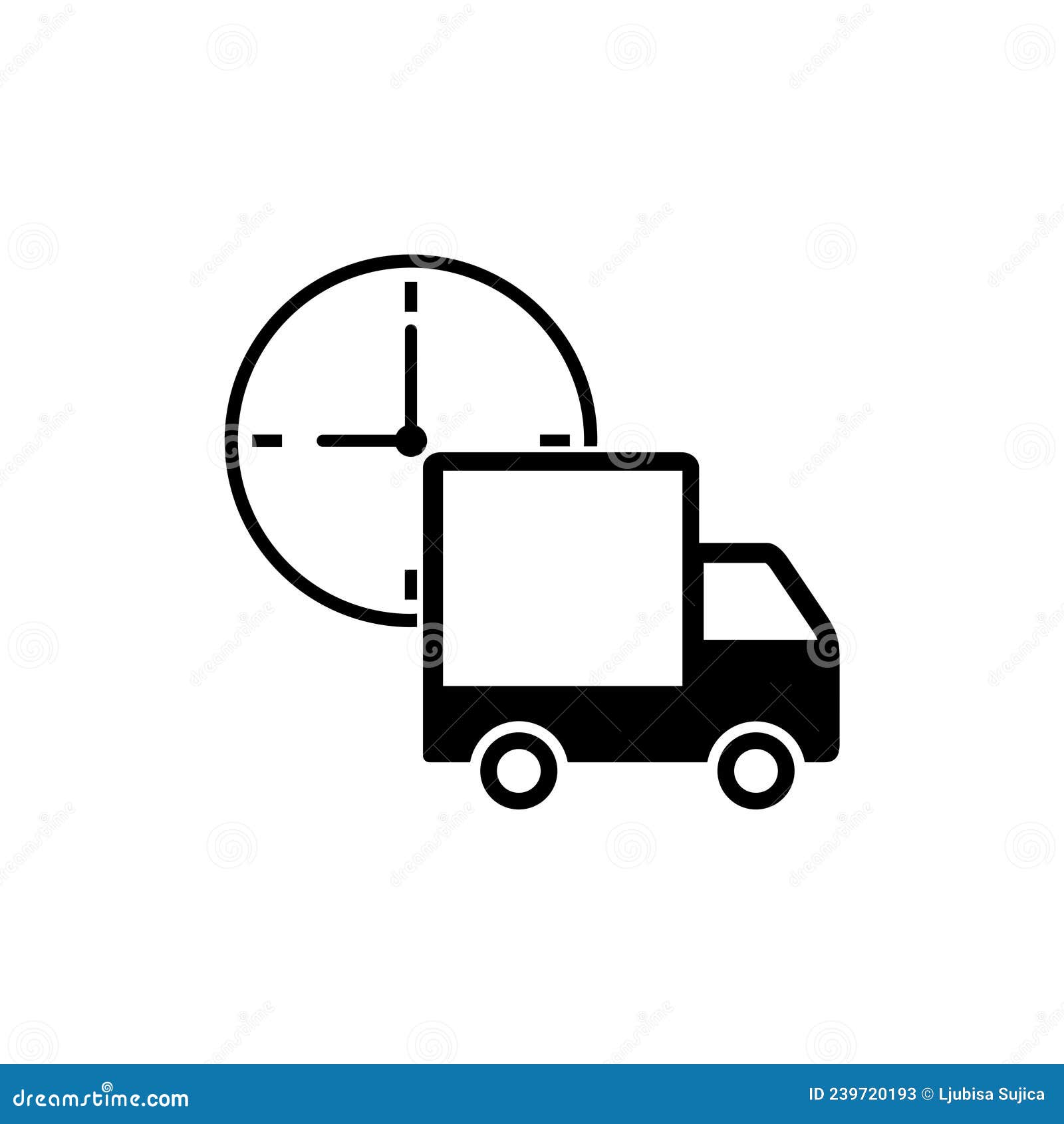 Truck and Clock Icon Isolated on White Background Stock Vector ...