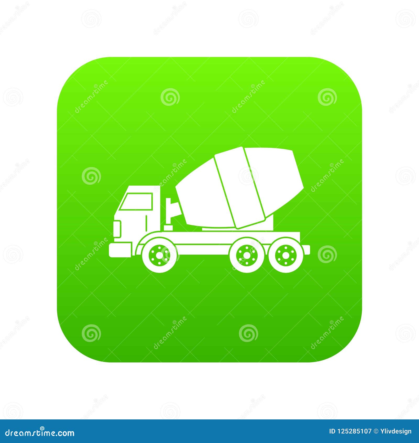 Truck Concrete Mixer Icon Digital Green Stock Illustration ... Truck Concrete Mixer Icon Digital Green Stock Illustration ...