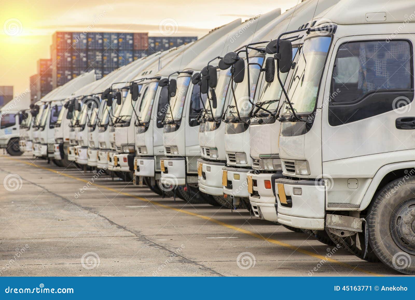 Truck in container depot stock image. Image of cargo - 45163771