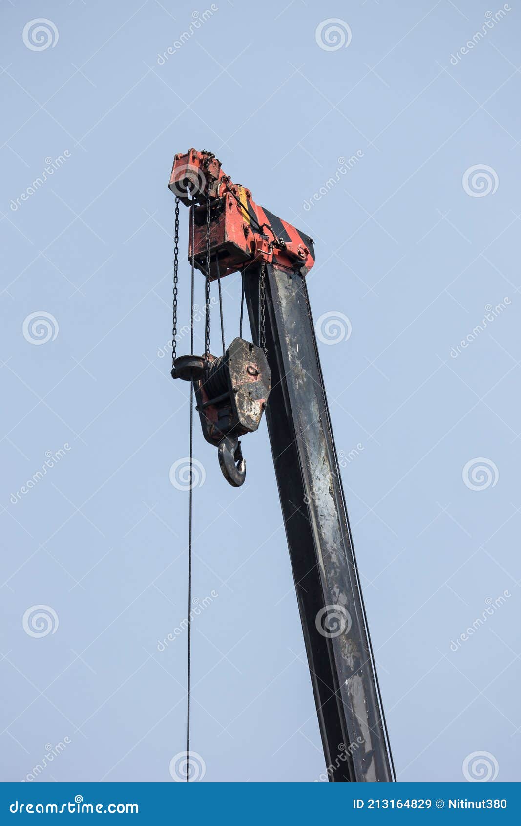 Truck Crane Boom with Hooks Stock Image - Image of crane, hydraulic ...