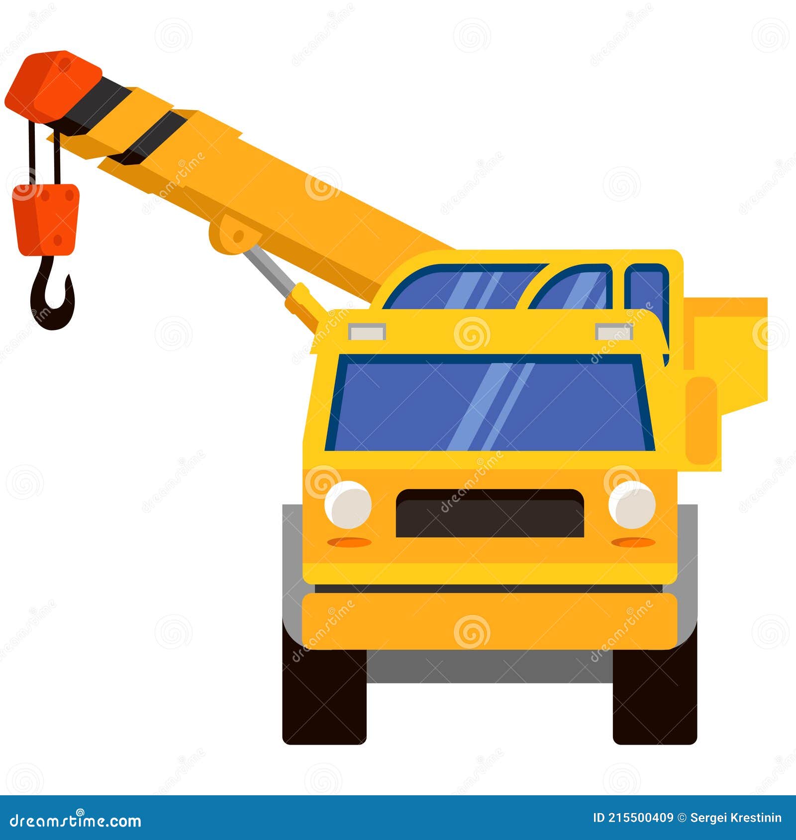 Truck crane front view. stock vector. Illustration of yellow - 215500409 Truck crane front view. stock vector. Illustration of yellow - 215500409