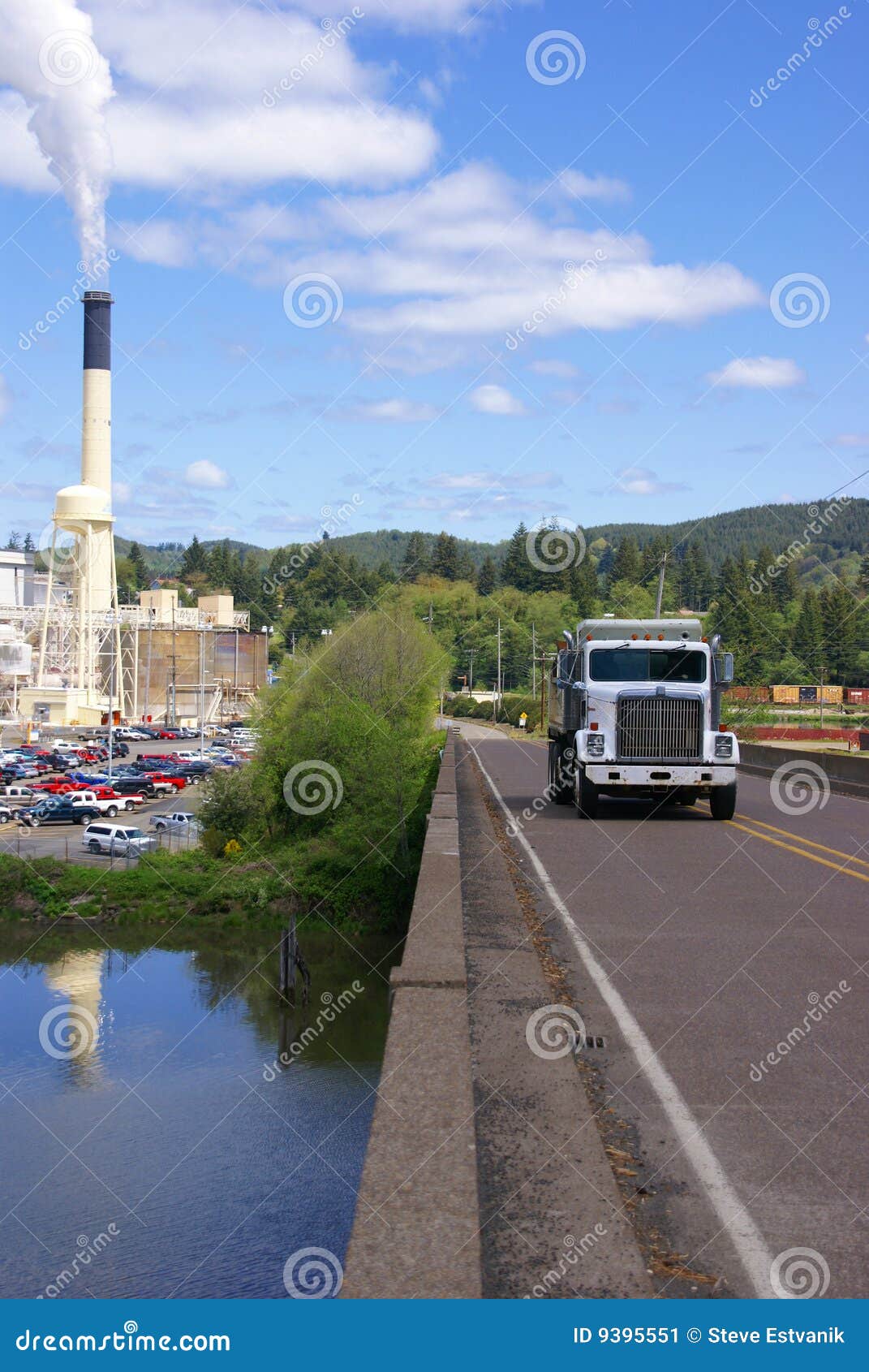 Truck crossing bridge stock image. Image of truck, transportation - 9395551