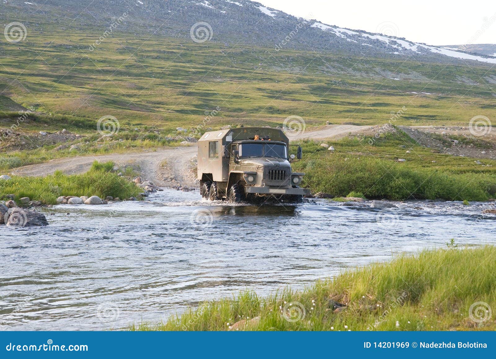 Truck Crossing A River Royalty-Free Stock Photography | CartoonDealer ...