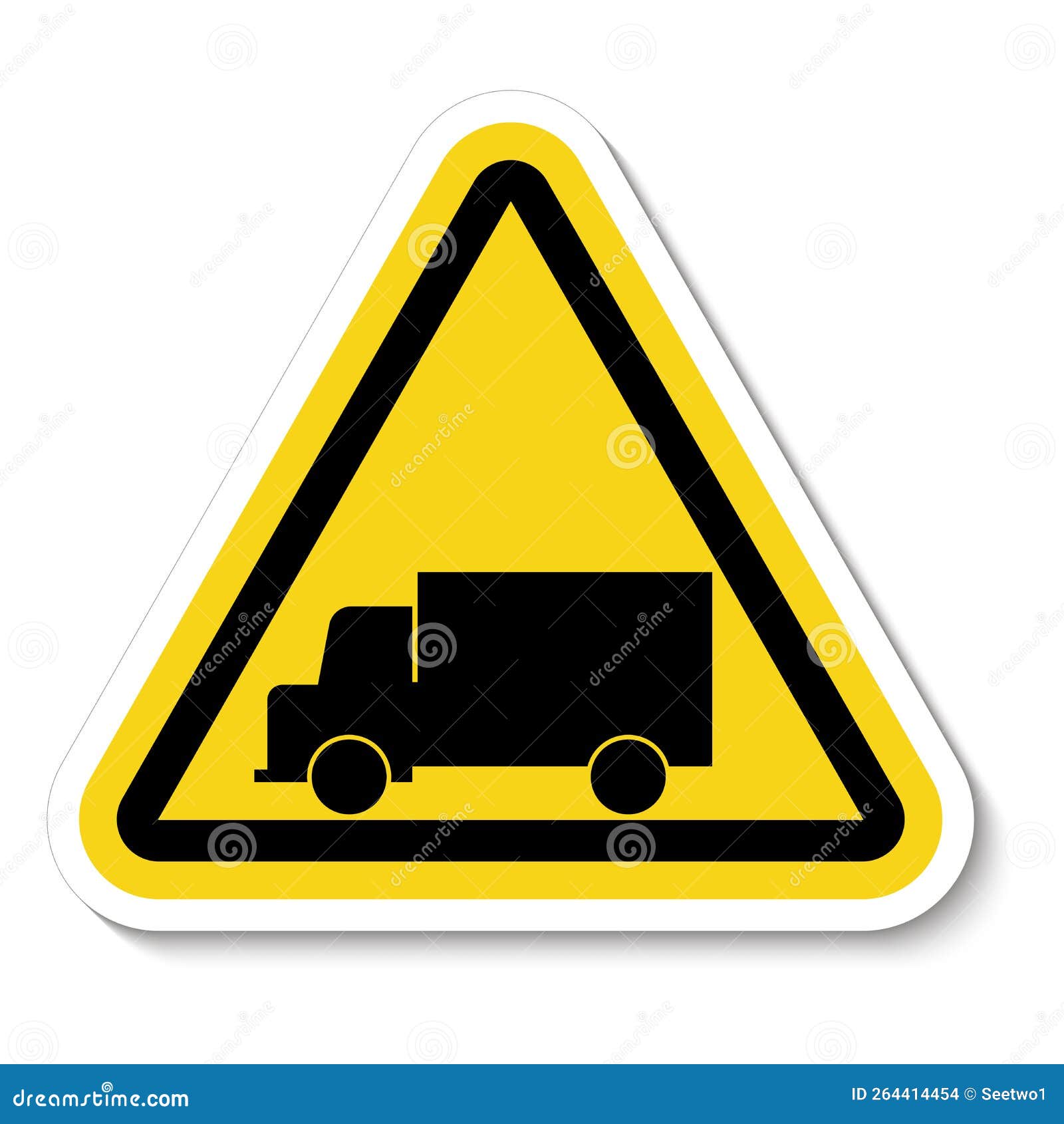 Truck Crossing Sign on White Background Stock Vector - Illustration of ...