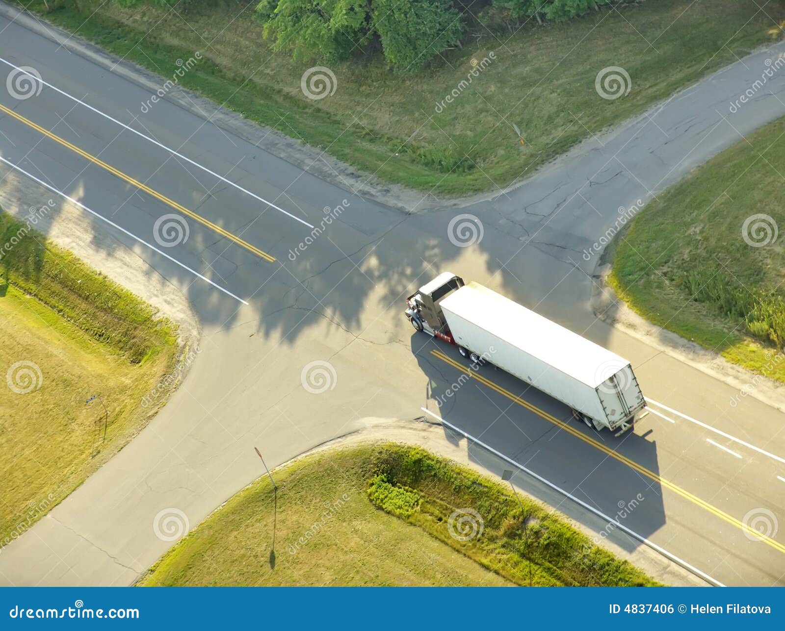 Truck at crossroads stock photo. Image of road, transportation - 4837406